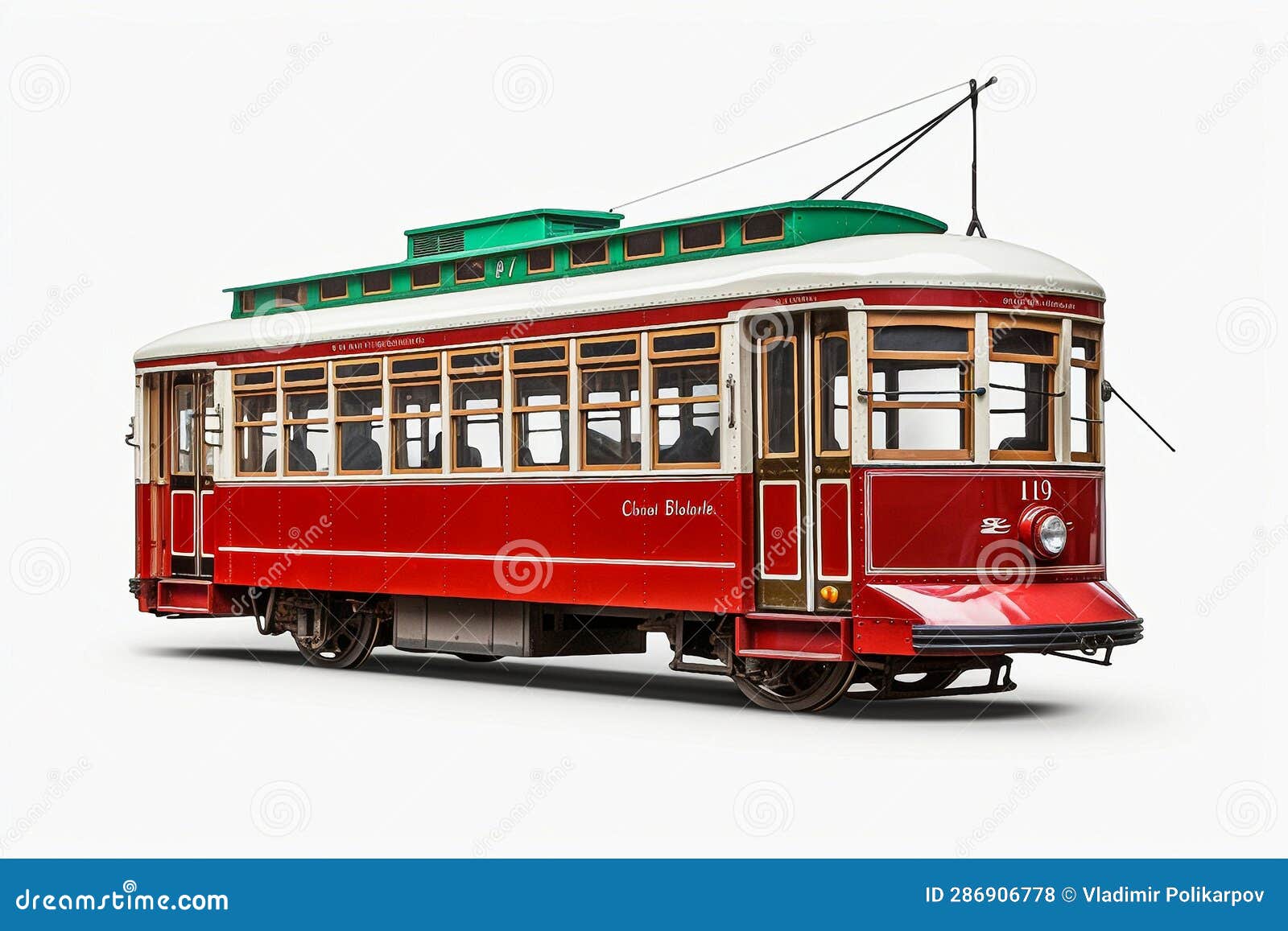 Retro Trolley Bus Isolated on White Background Stock Photo - Image of ...