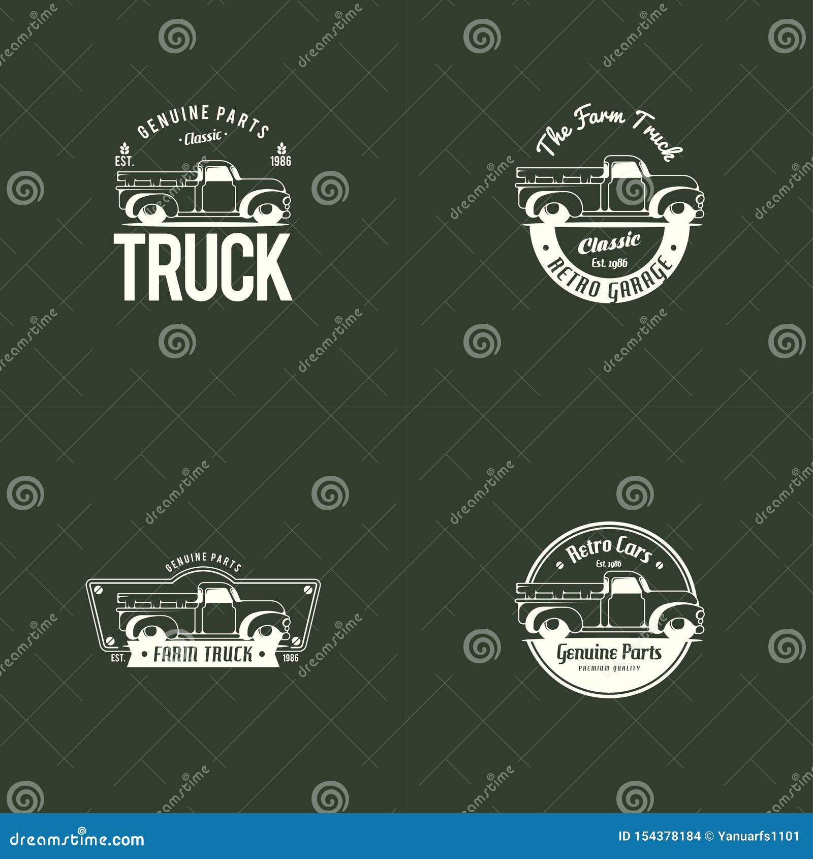 Retro Truck Logo Tenplate Vector. Farm Truck Logo Stock Vector ...