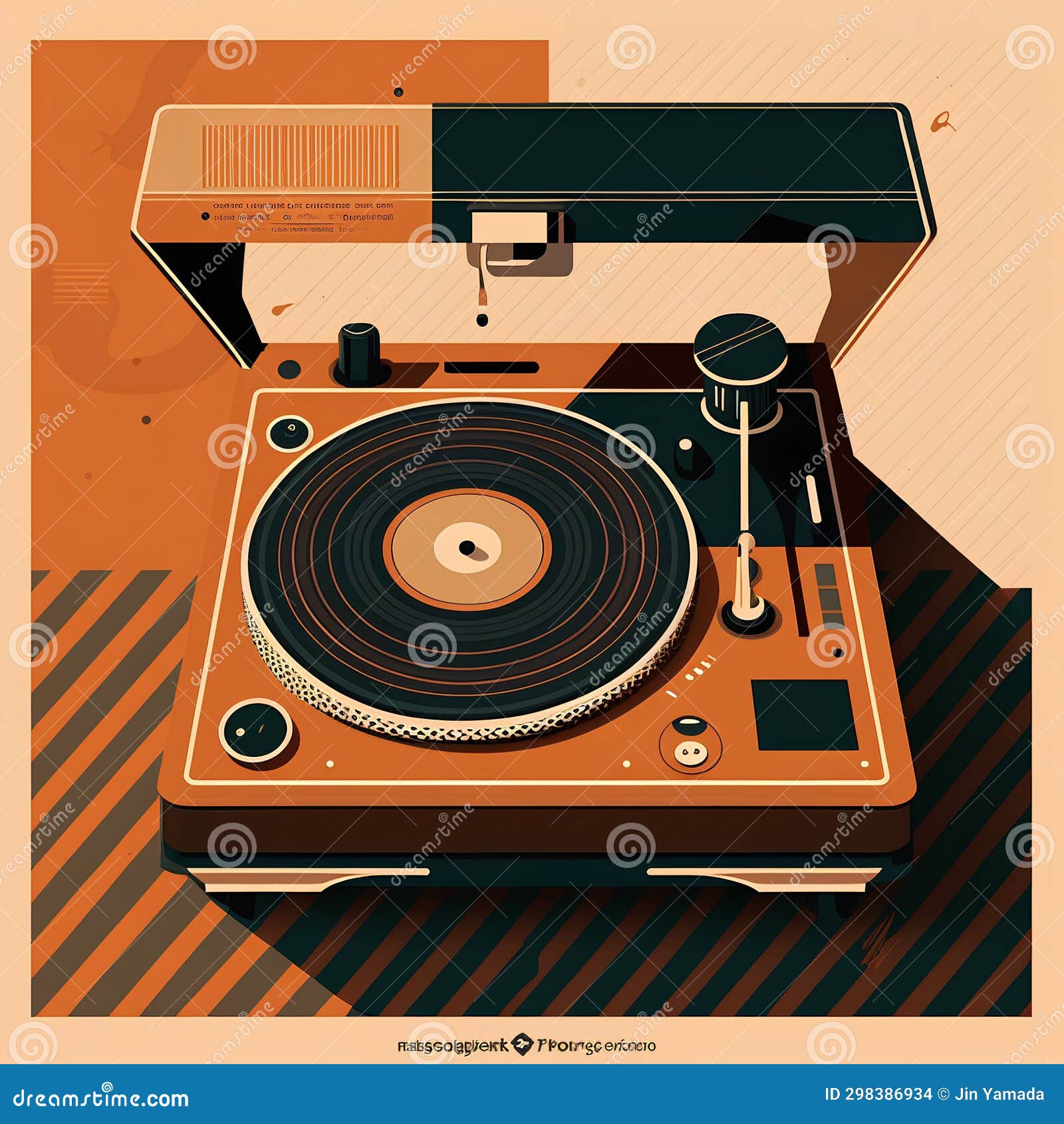 Retro Turntable. Vector Illustration. Eps 10. Vintage Style Stock ...