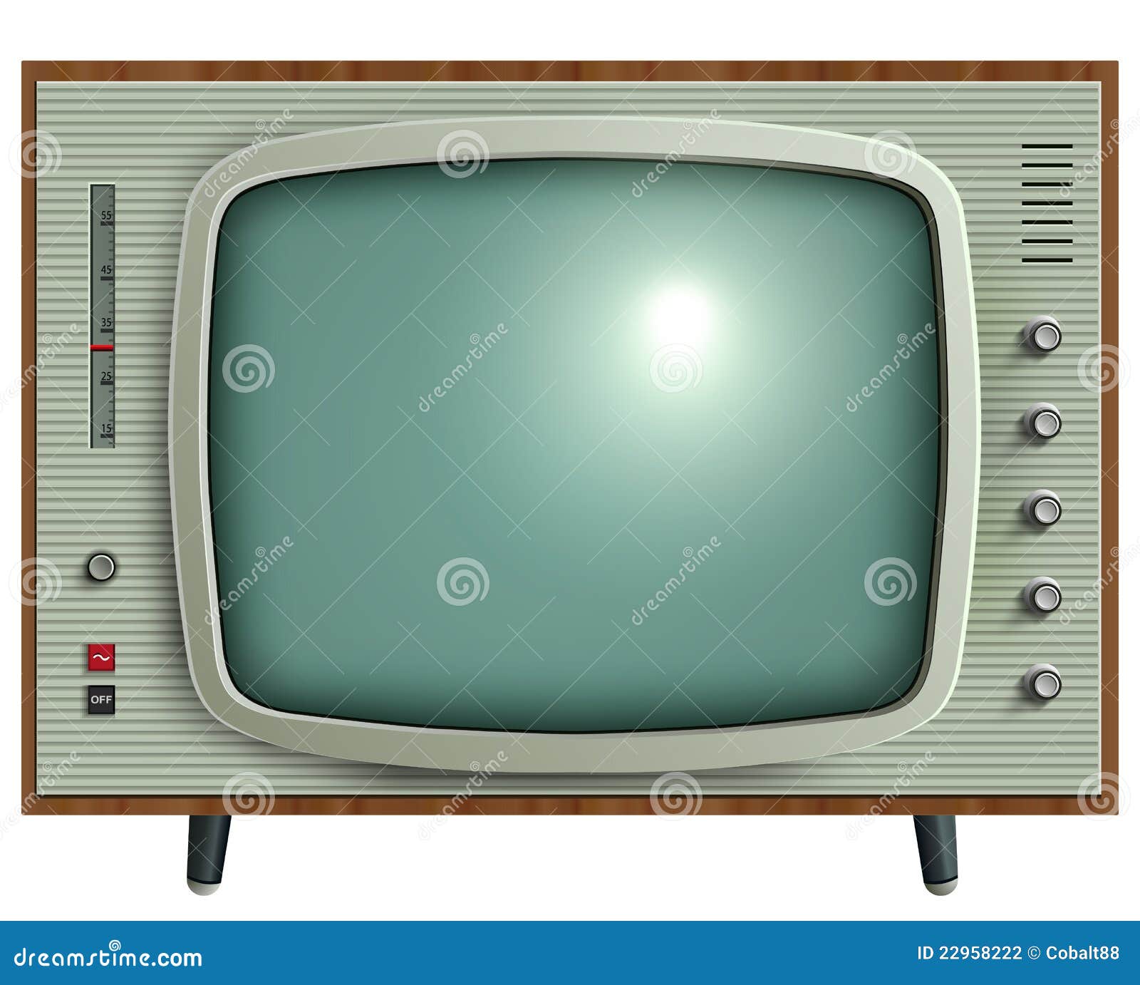 Retro tv stock vector. Illustration of realistic, display - 22958222