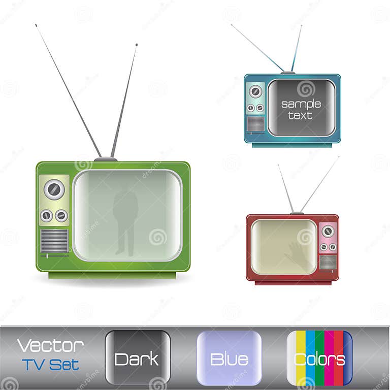 Retro TV stock vector. Illustration of pink, retro, reflection - 23451126