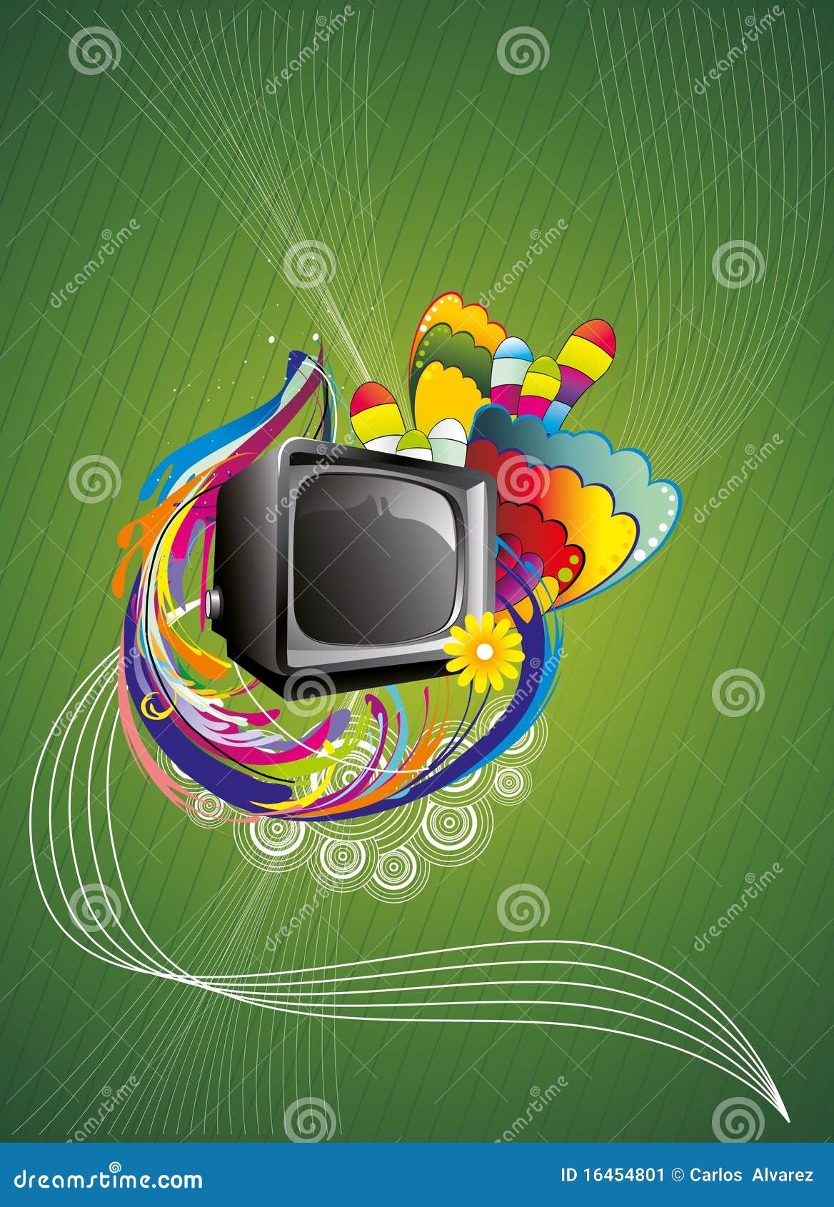 Retro Tv Abstract Color Illustration Stock Vector - Illustration of ...