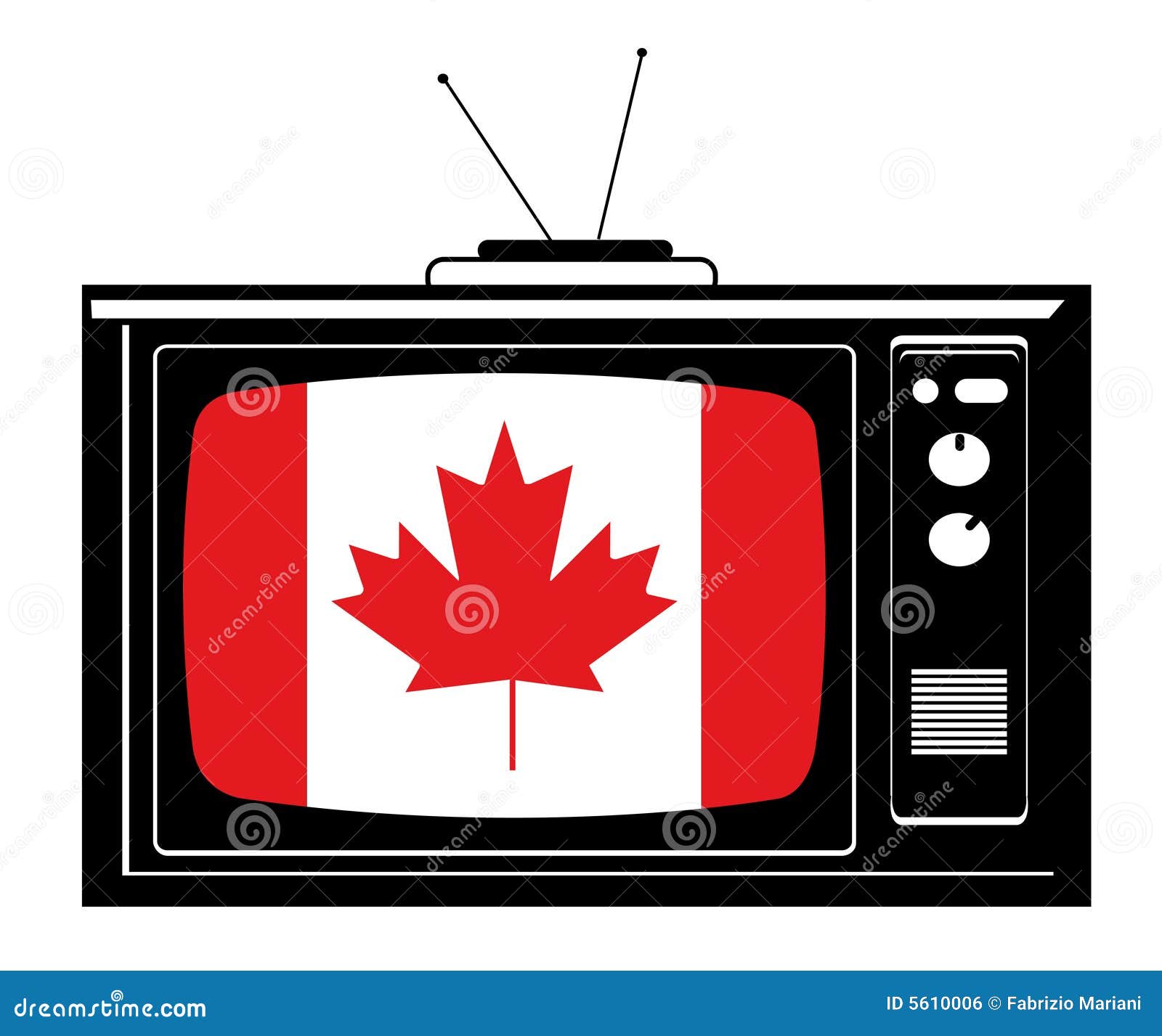 Retro Tv with Canada flag stock illustration. Illustration of ...