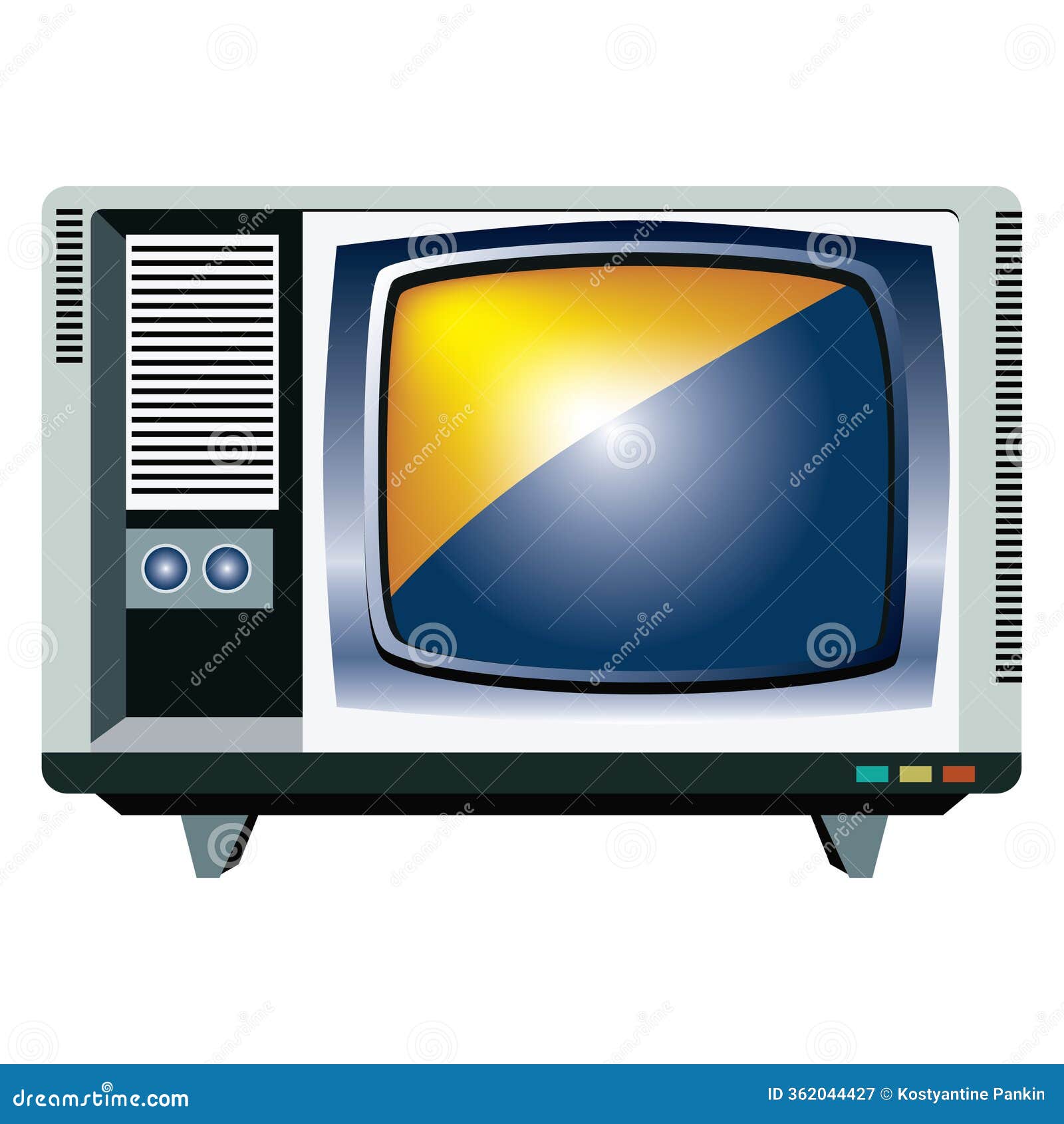 Retro TV with Color TV Broadcast Stock Illustration - Illustration of ...