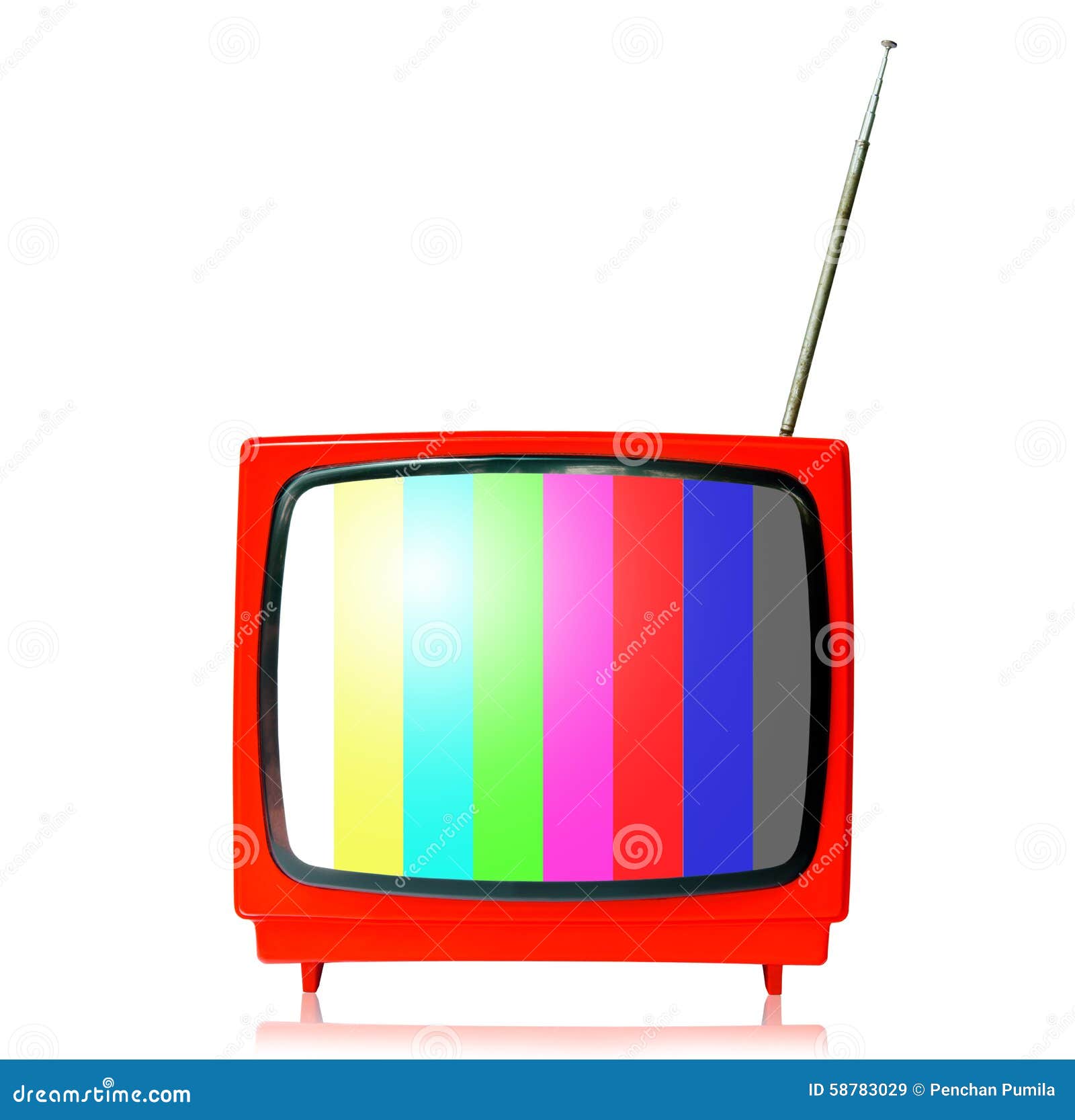 Retro TV with color frame stock image. Image of electric - 58783029