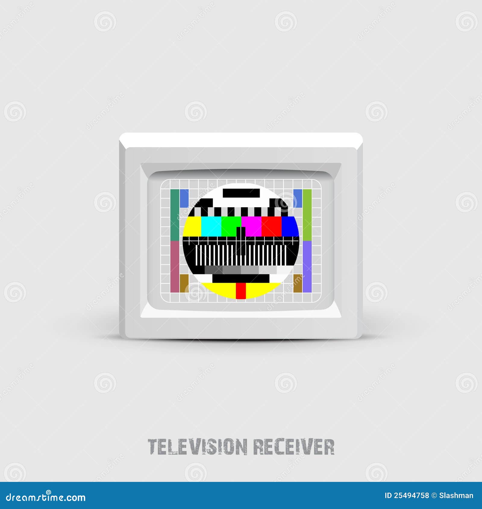 Retro Tv With Color Screen On White Vector Illustration | CartoonDealer ...