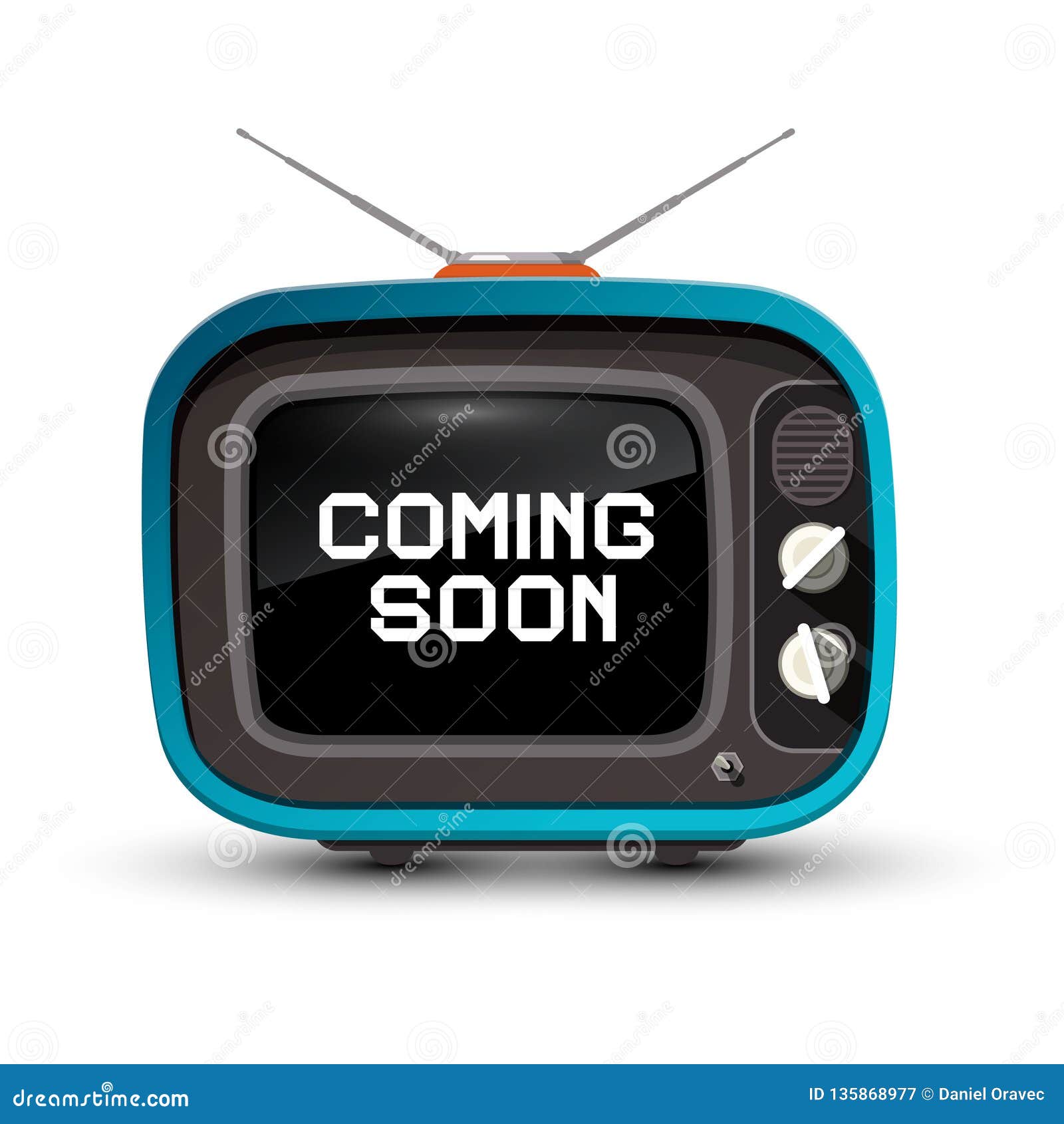 Retro TV with Coming Soon Title on Screen Stock Vector - Illustration ...