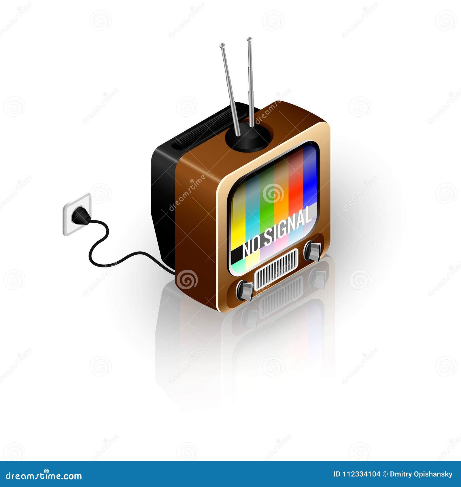 Retro TV Icon Included in the Socket with Stock Vector - Illustration ...