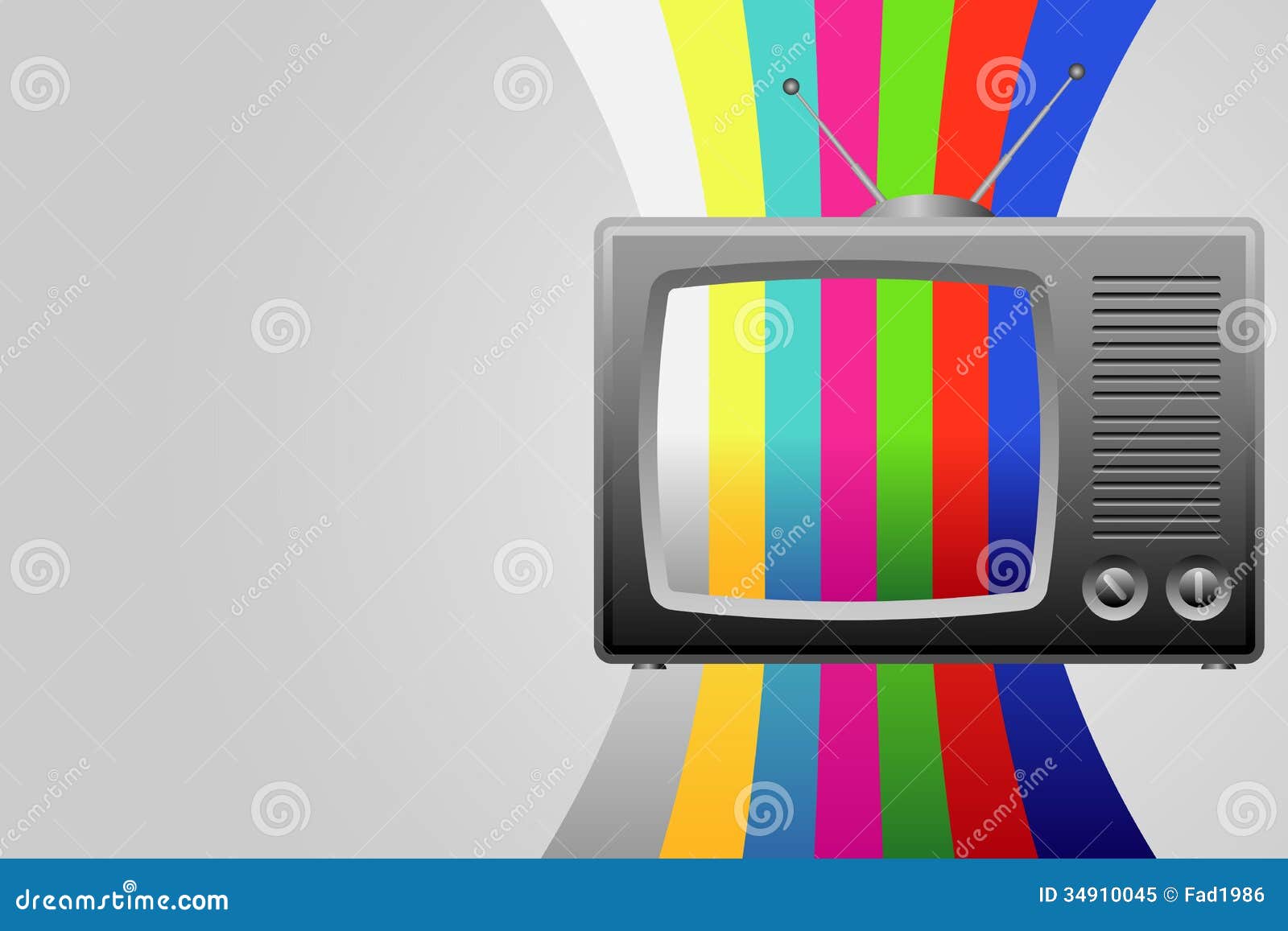 Retro TV Met De Achtergrond Van Het Testbeeld Vector Illustratie ...