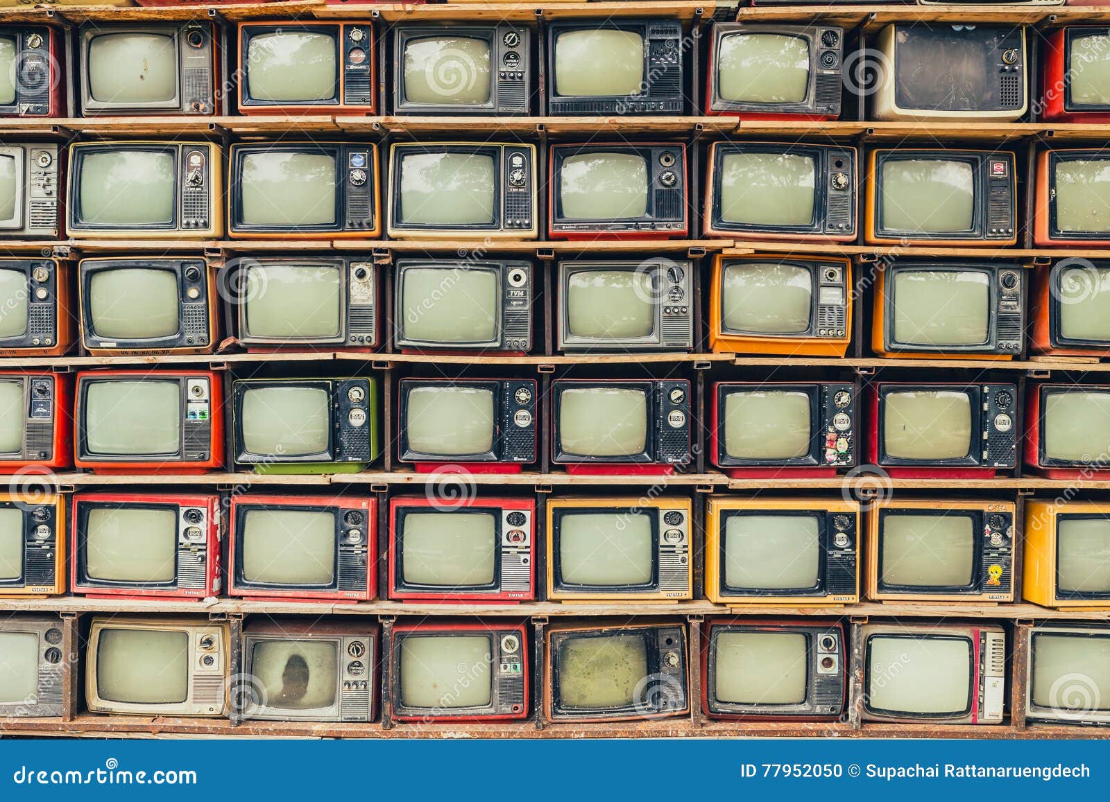 Retro TV editorial image. Image of channels, black, color - 77952050