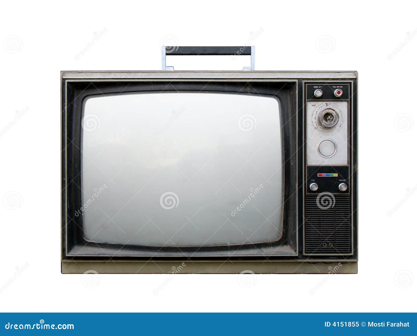 Retro TV rotta immagine stock. Immagine di casella, classico - 4151855