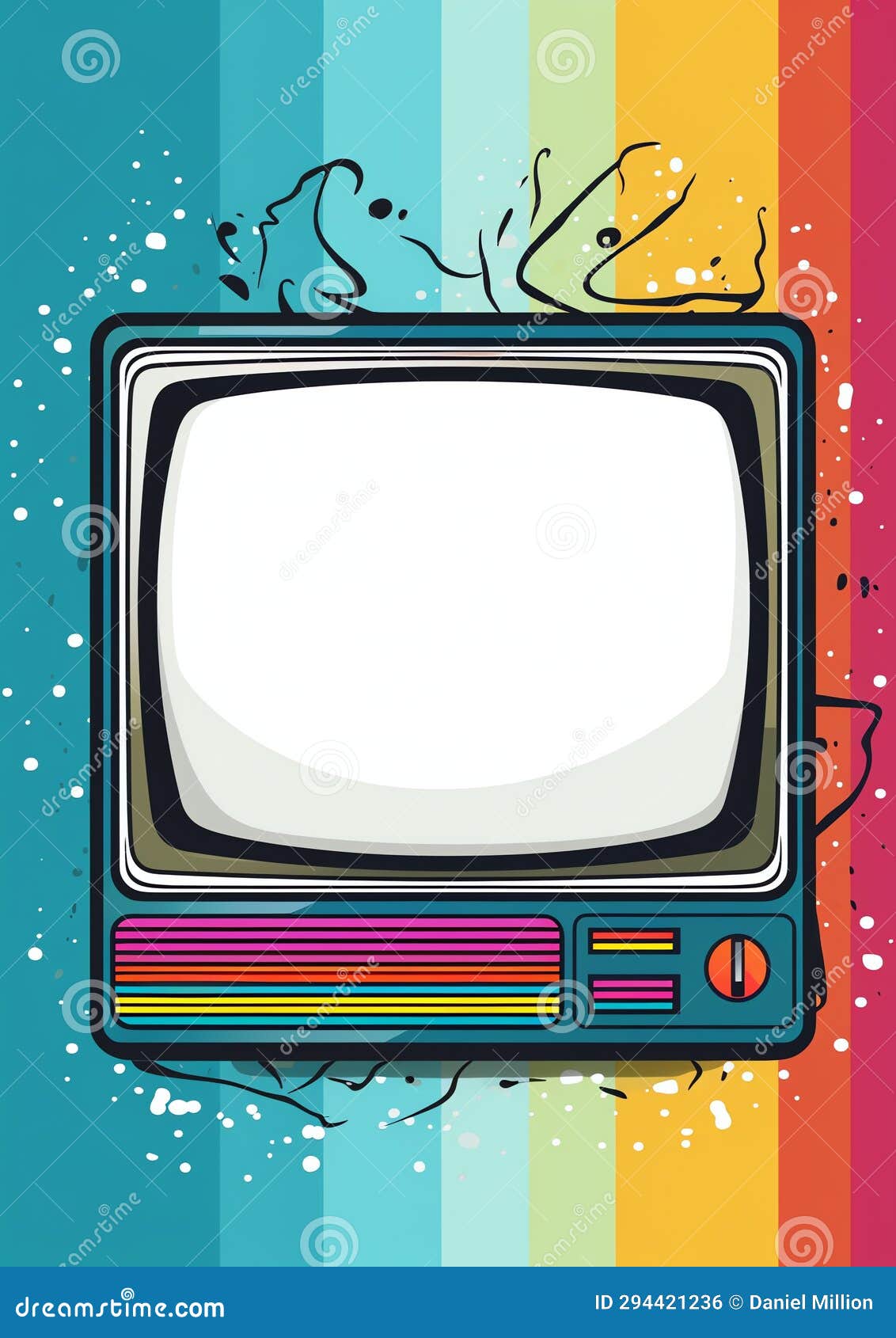 Retro TV Screen Frame 80s Retro Nostalgic Stock Illustration ...
