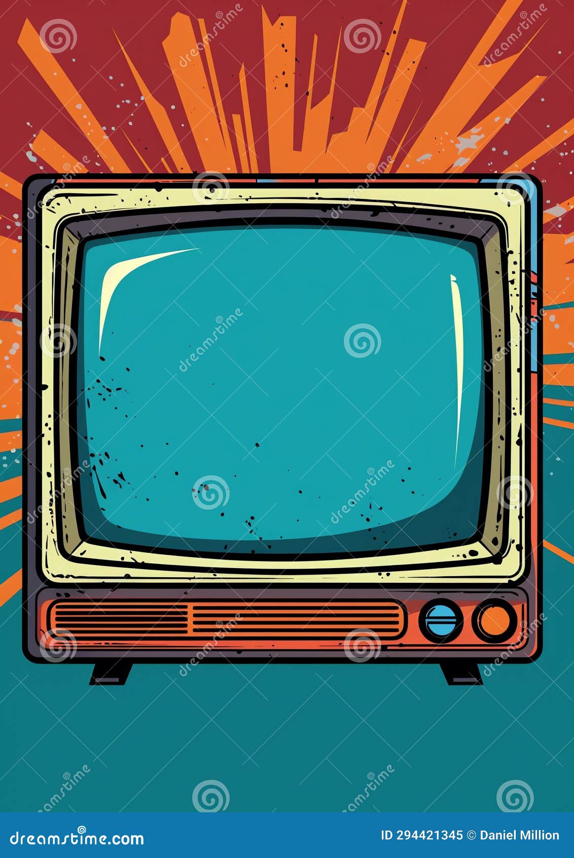 Retro TV Screen 90s Retro Nostalgic Frame Stock Illustration ...