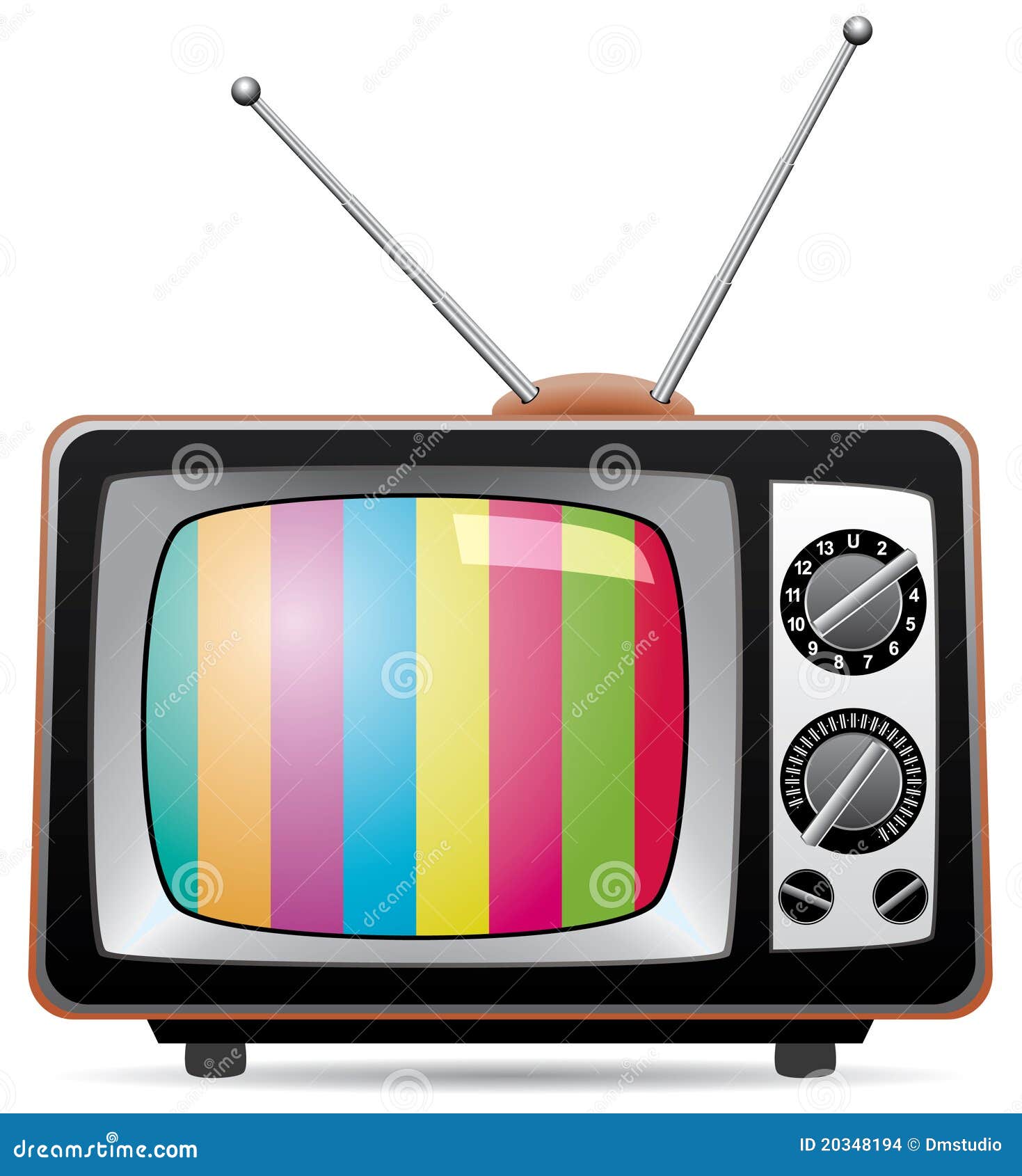 Retro tv set stock vector. Illustration of screen, media - 20348194