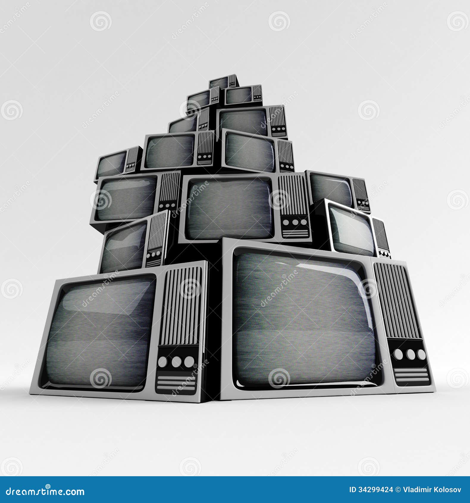 Retro TV with static. stock illustration. Illustration of shape - 34299424