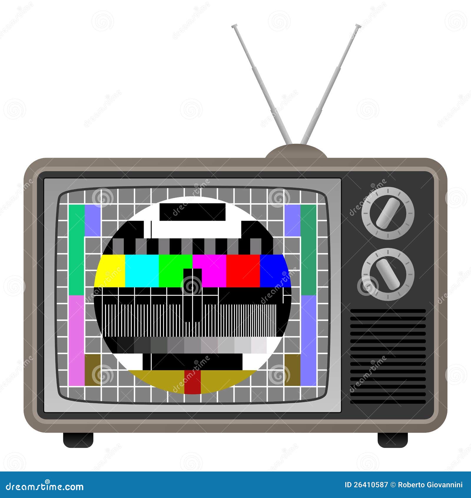 Retro TV with Test Screen stock vector. Illustration of design - 26410587 Retro TV with Test Screen stock vector. Illustration of design - 26410587