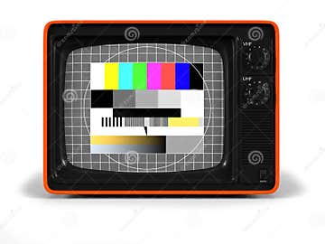Retro TV Test Screen Frontal Stock Illustration - Illustration of ...