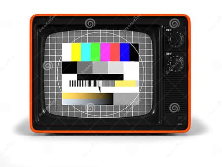 Retro TV Test Screen Frontal Stock Illustration - Illustration of ...