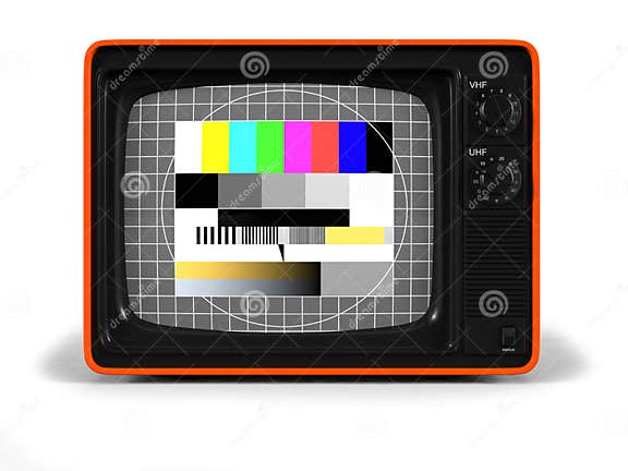 Retro TV Test Screen Frontal Stock Illustration - Illustration of ...