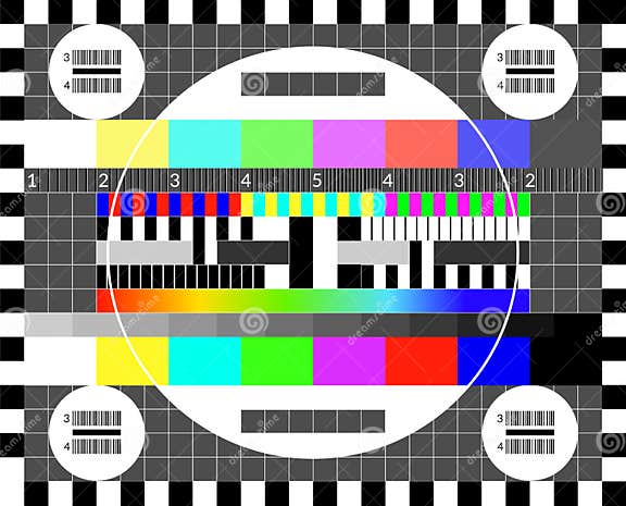 Retro Tv Test Screen. Old Calibration Chip Chart Pattern Stock Vector ...