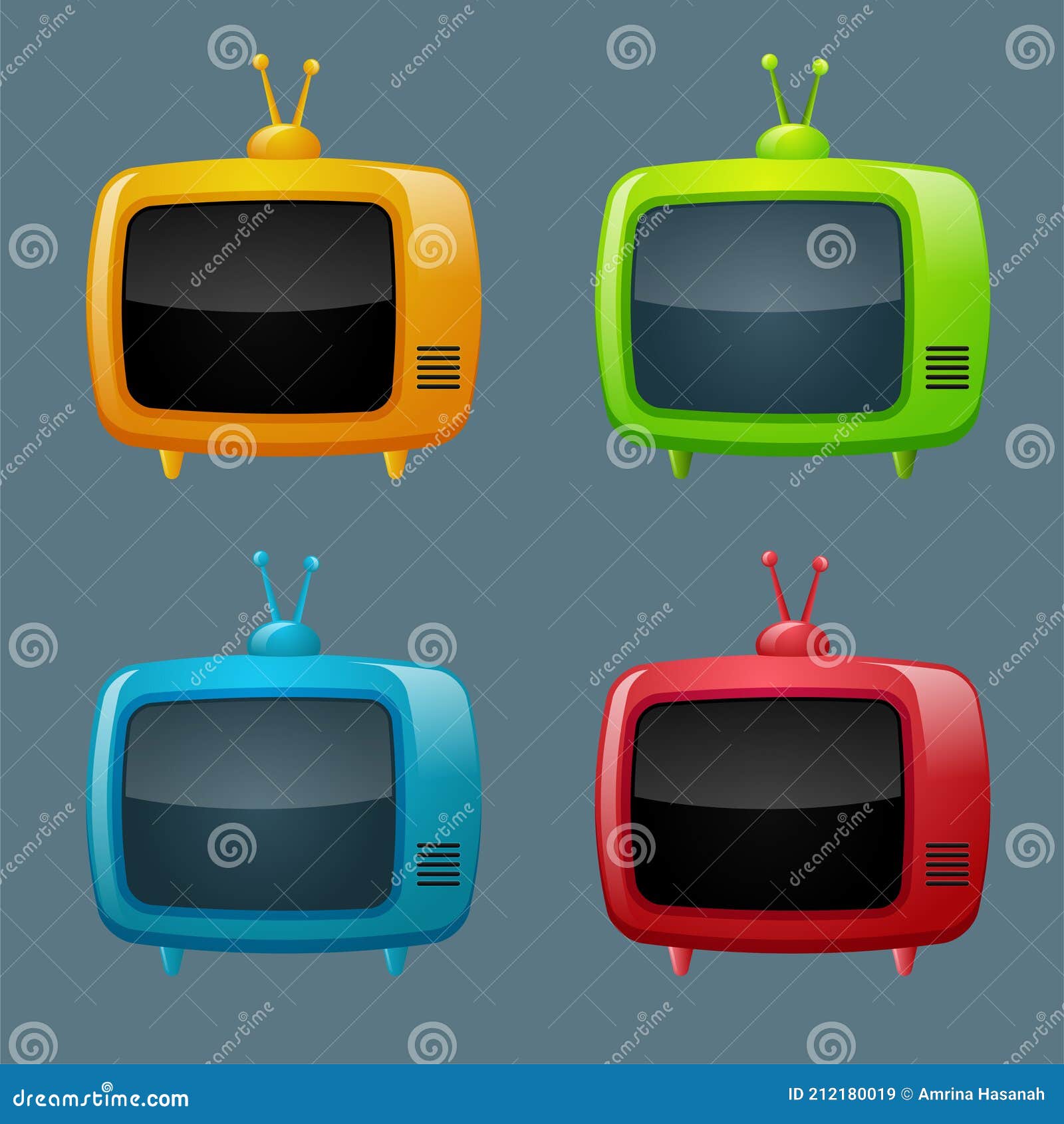 Retro TV vector icons set stock vector. Illustration of home - 212180019