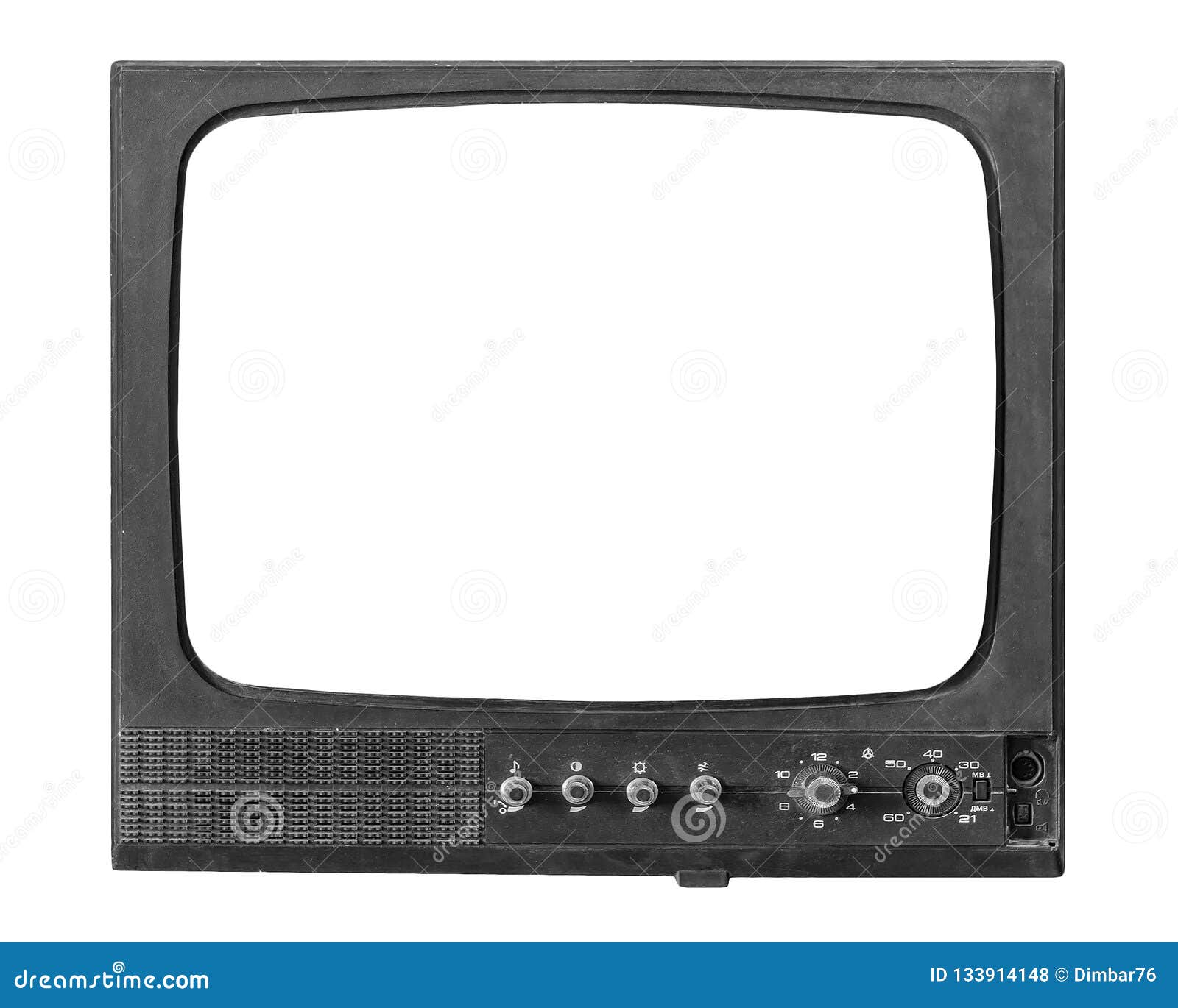 Retro TV on a White Background Stock Photo - Image of media, electronic ...