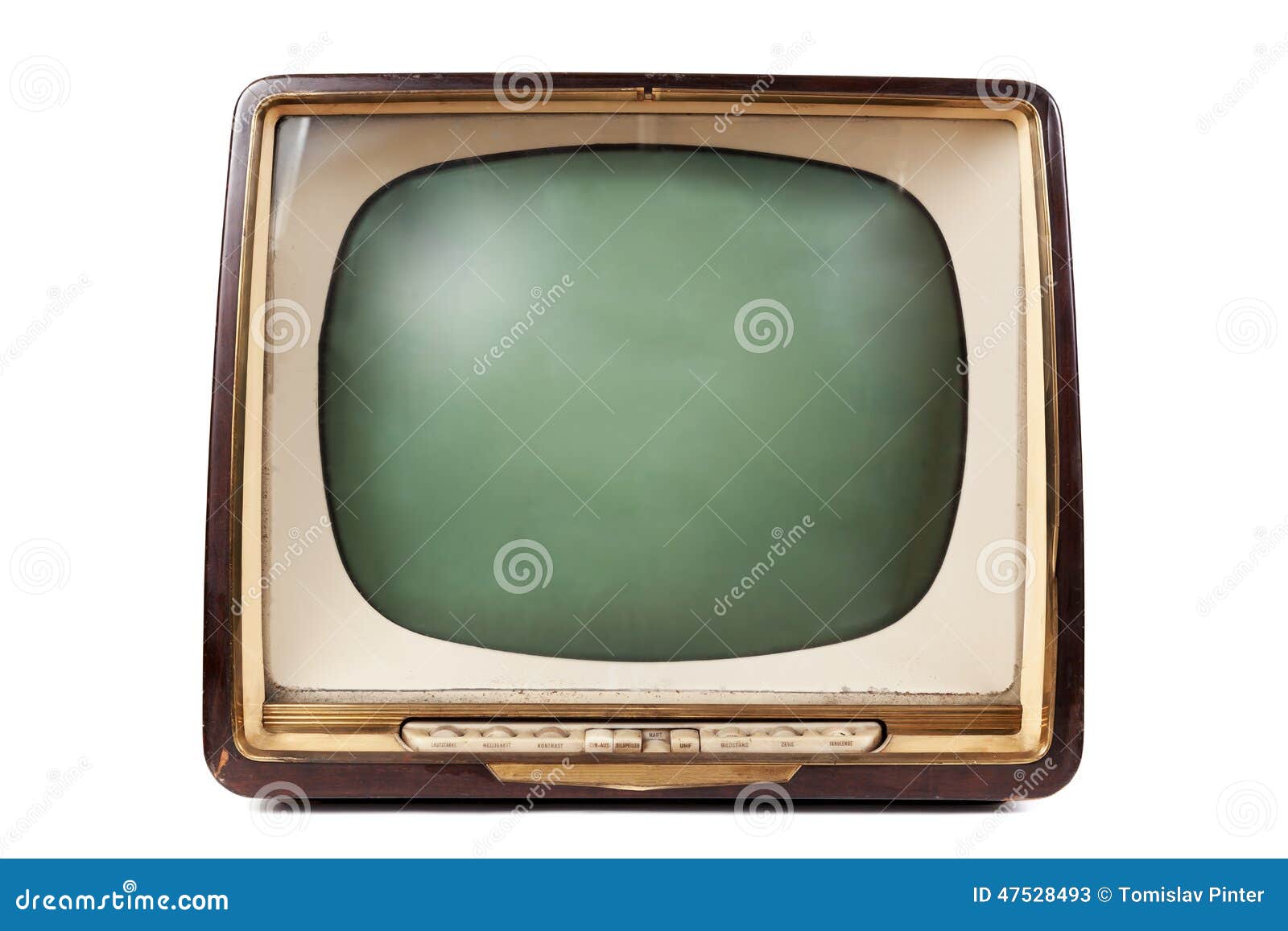Retro TV with wooden case stock image. Image of broadcast - 47528493