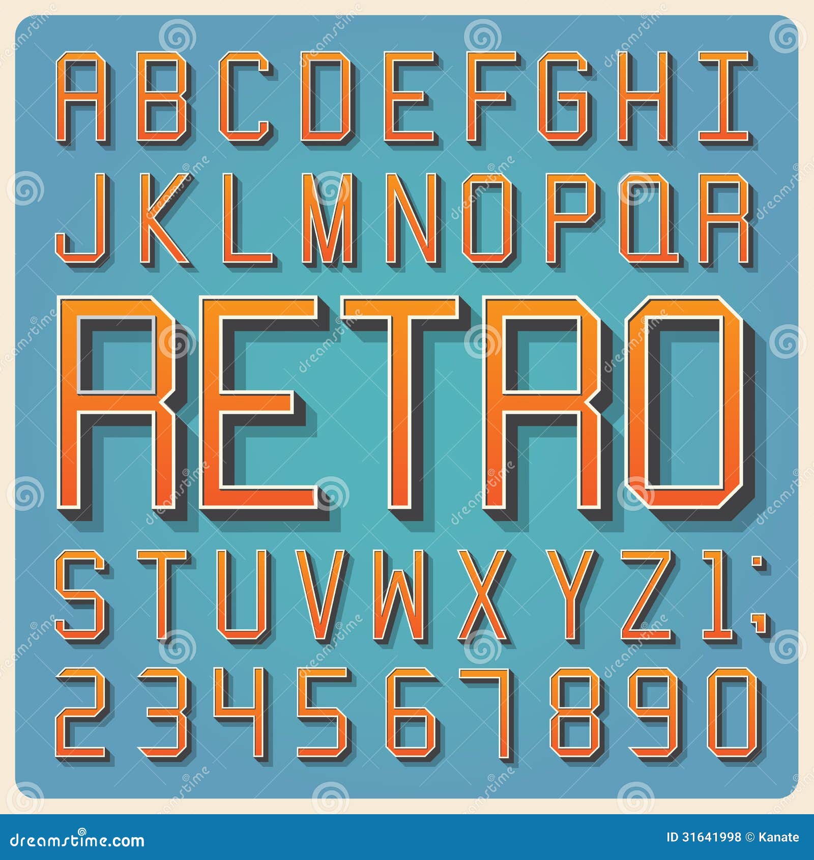 Retro Type Font, Vintage Typography . Stock Vector - Illustration of ...