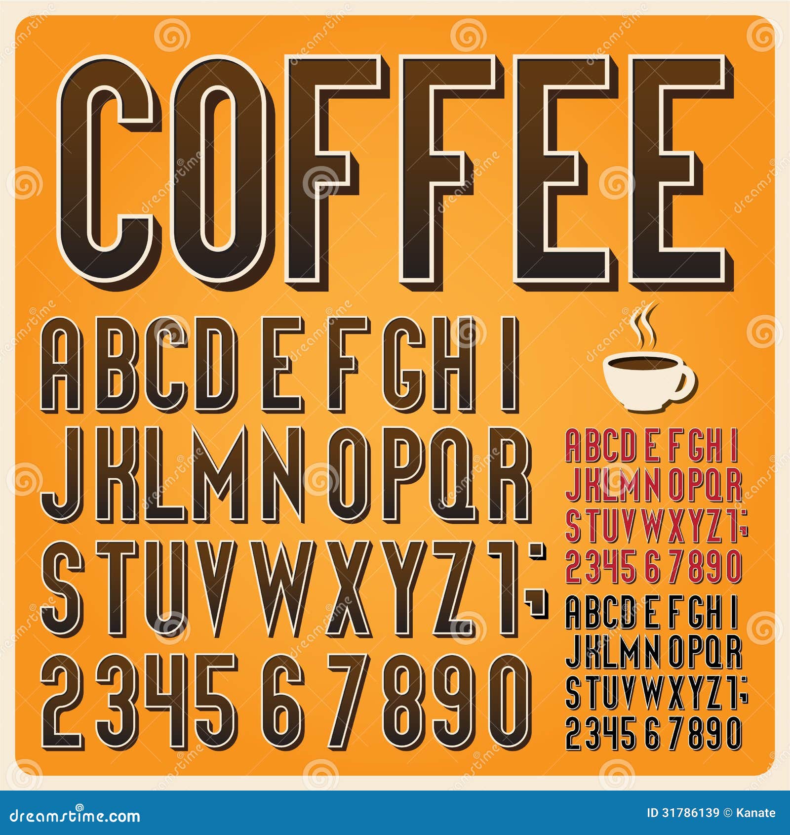 Retro Type Font, Vintage Typography . Stock Vector - Illustration of ...