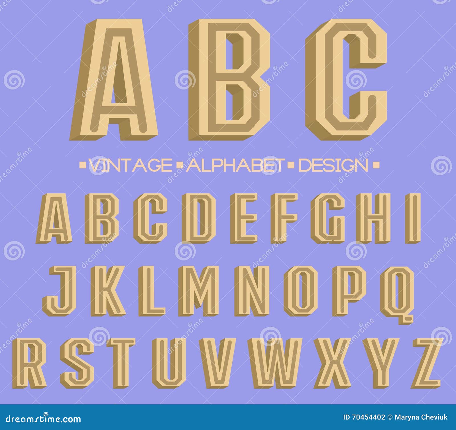 Retro Type Font, Vintage Typography Stock Illustration - Illustration ...