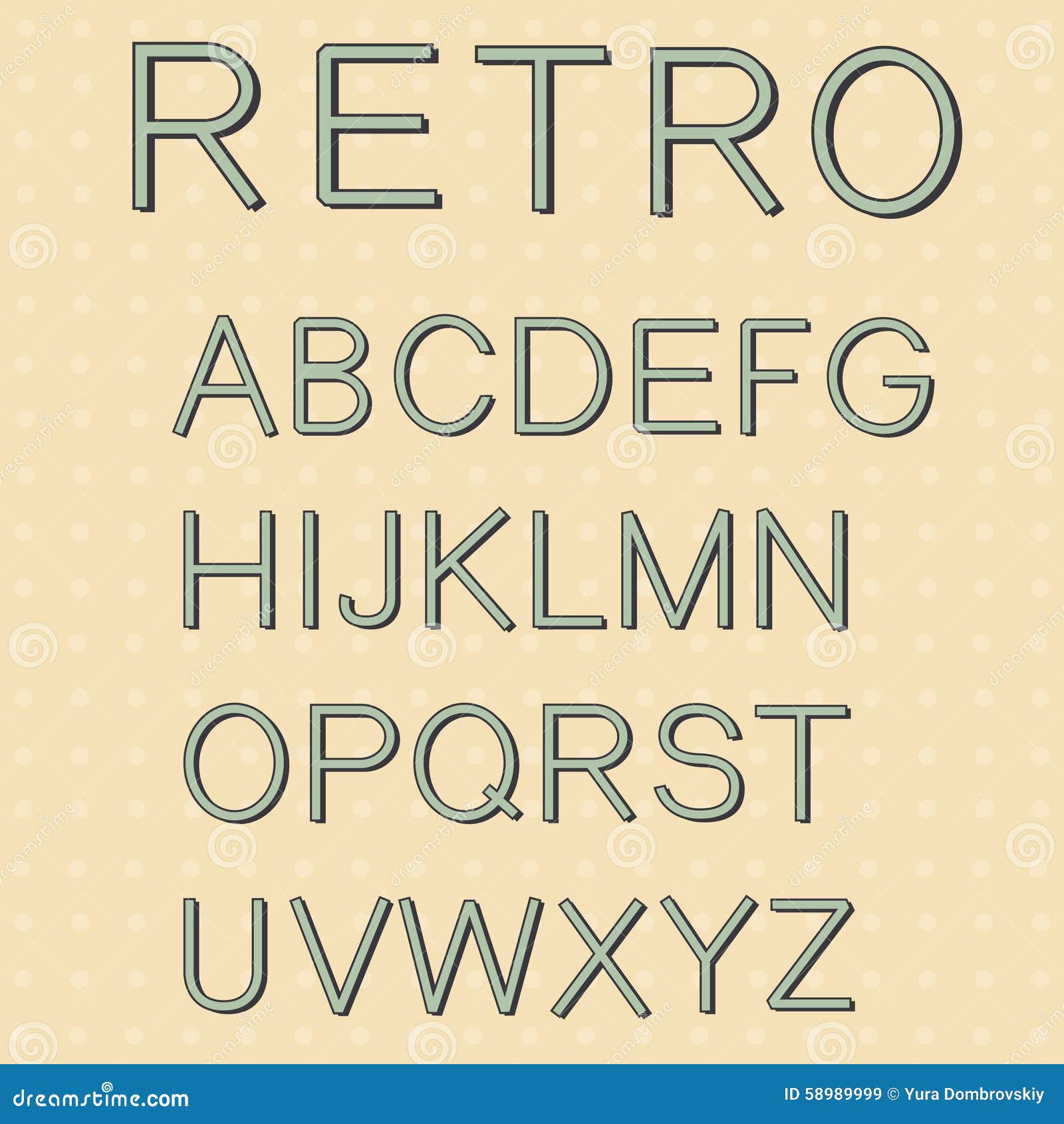 Retro Type Font, Vintage Typography Stock Vector - Illustration of ...
