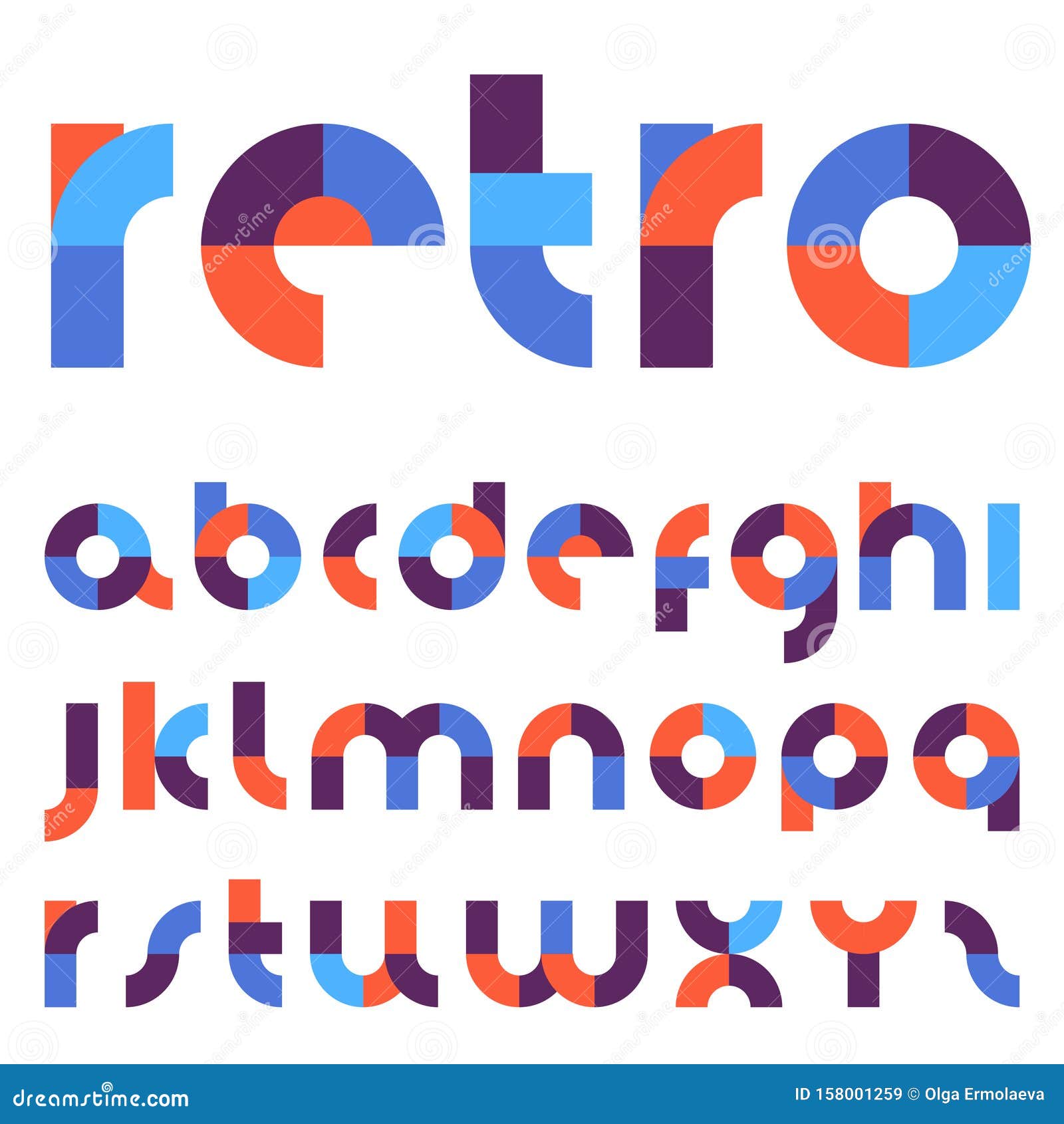 Retro type font stock vector. Illustration of symbol - 158001259