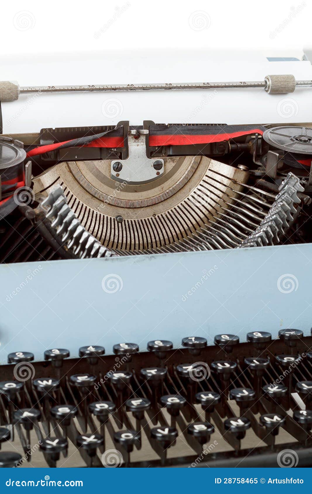 Retro Typewriter Close Up with Detail of Keys Stock Image - Image of ...