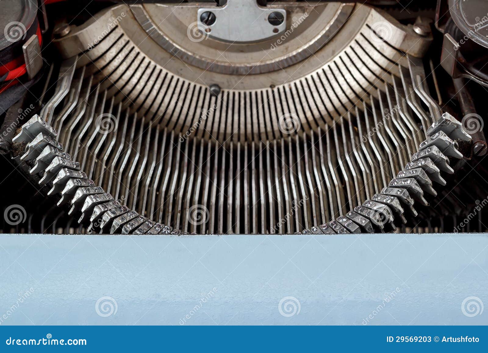 Retro Typewriter Close Up Keys Mechanism Stock Image - Image of numbers ...