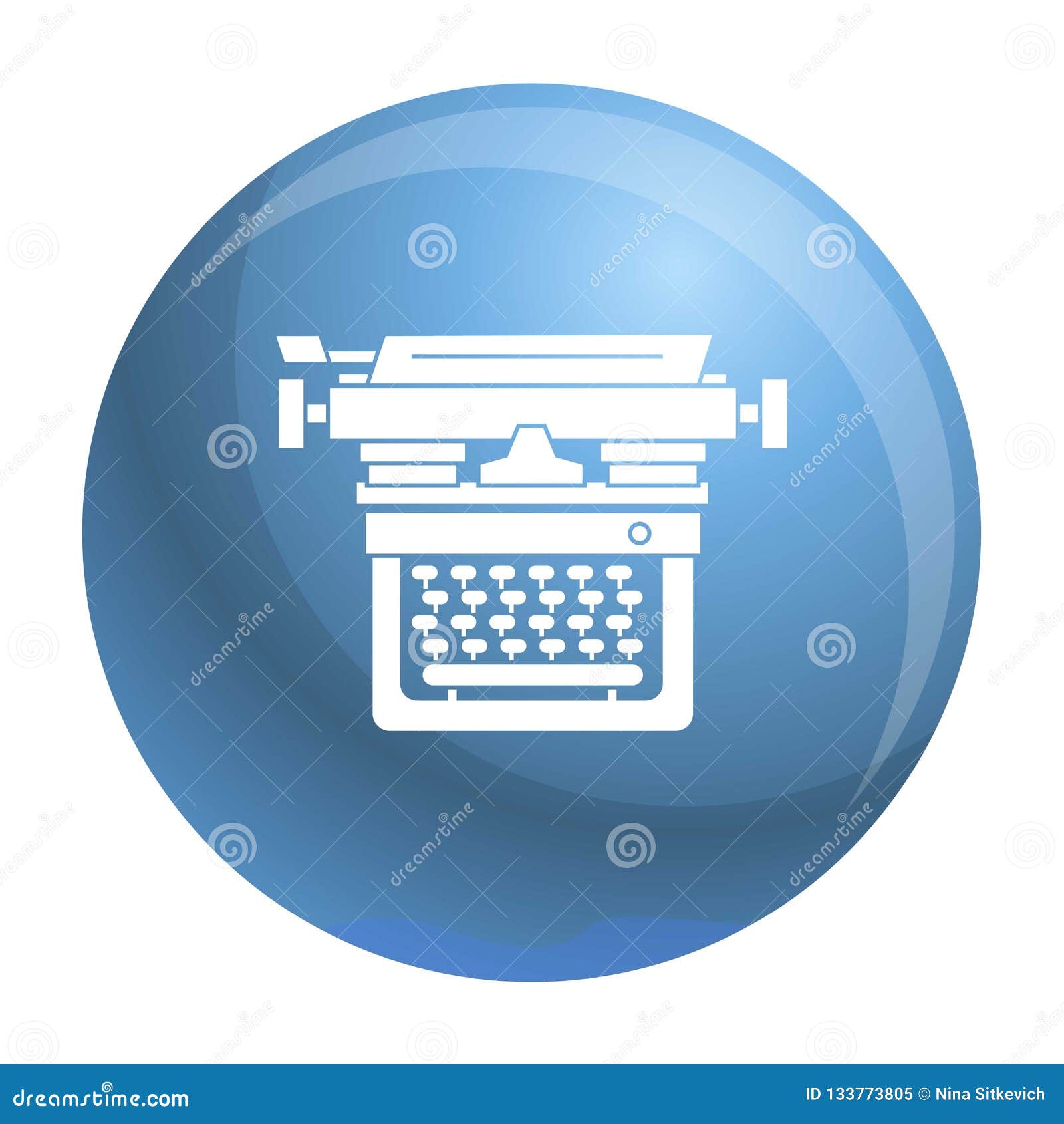 Retro Typewriter Icon, Simple Style Stock Vector - Illustration of ...