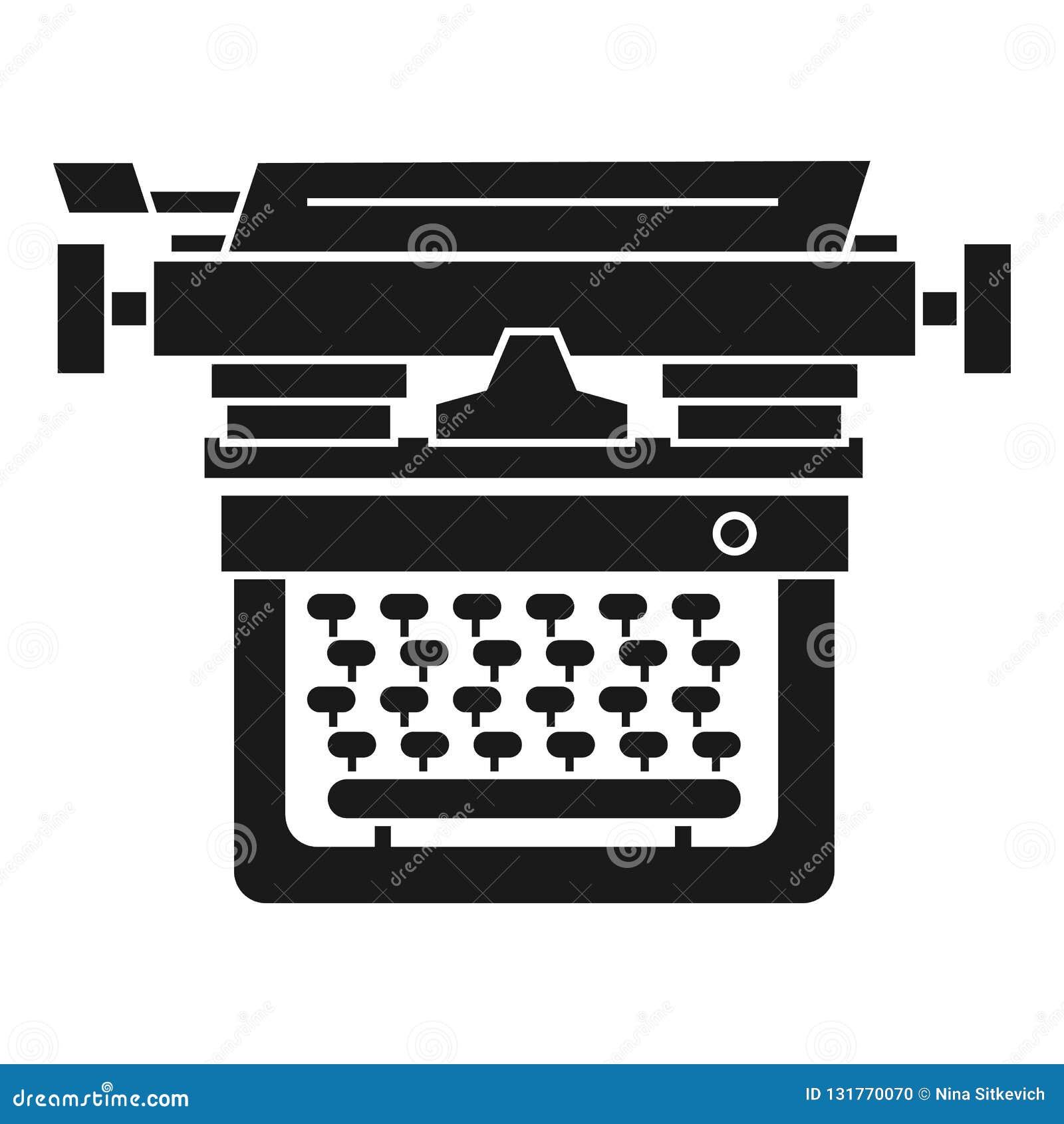 Retro Typewriter Icon, Simple Style Stock Vector - Illustration of ...