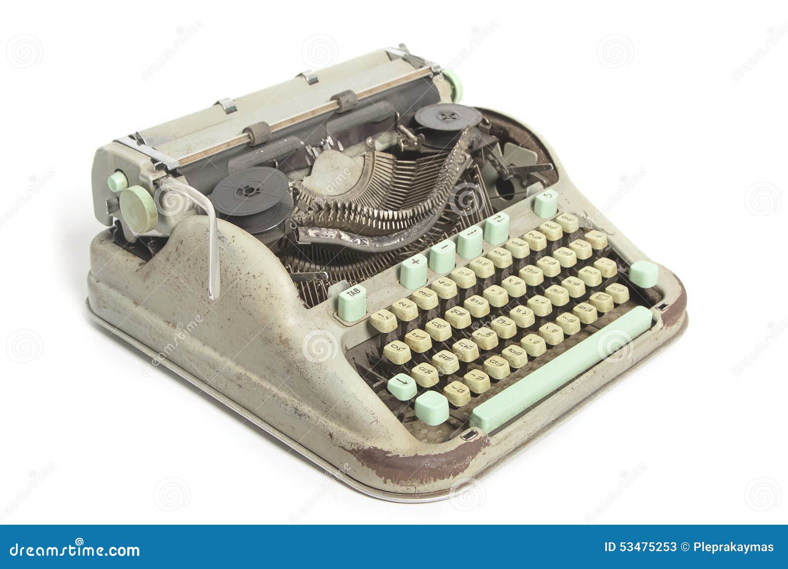 Retro typewriter isolated stock image. Image of retro - 53475253