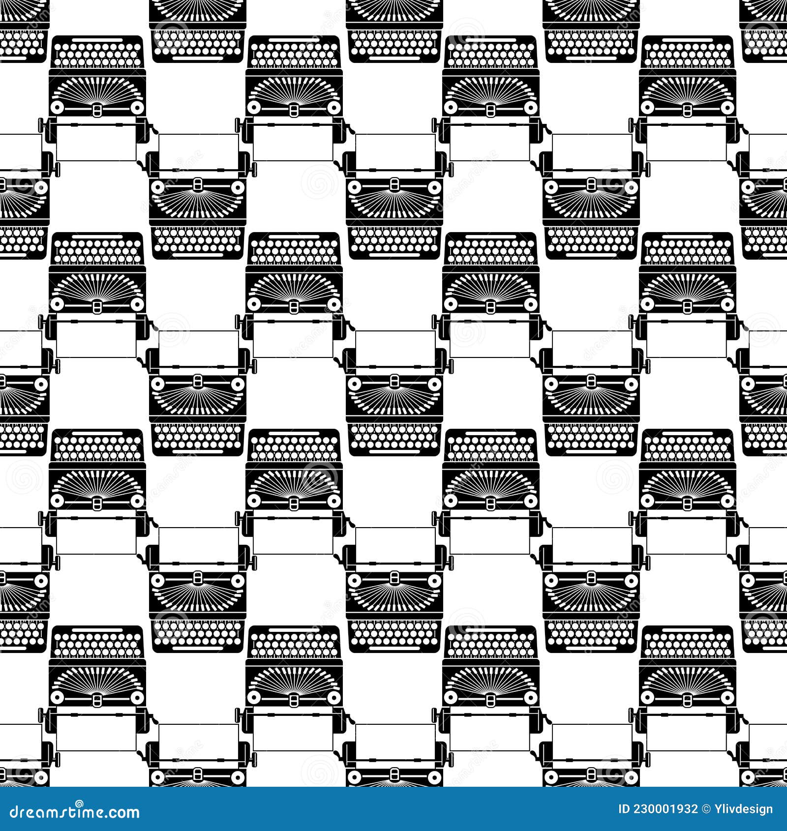 Retro Typewriter Pattern Seamless Vector Stock Illustration ...