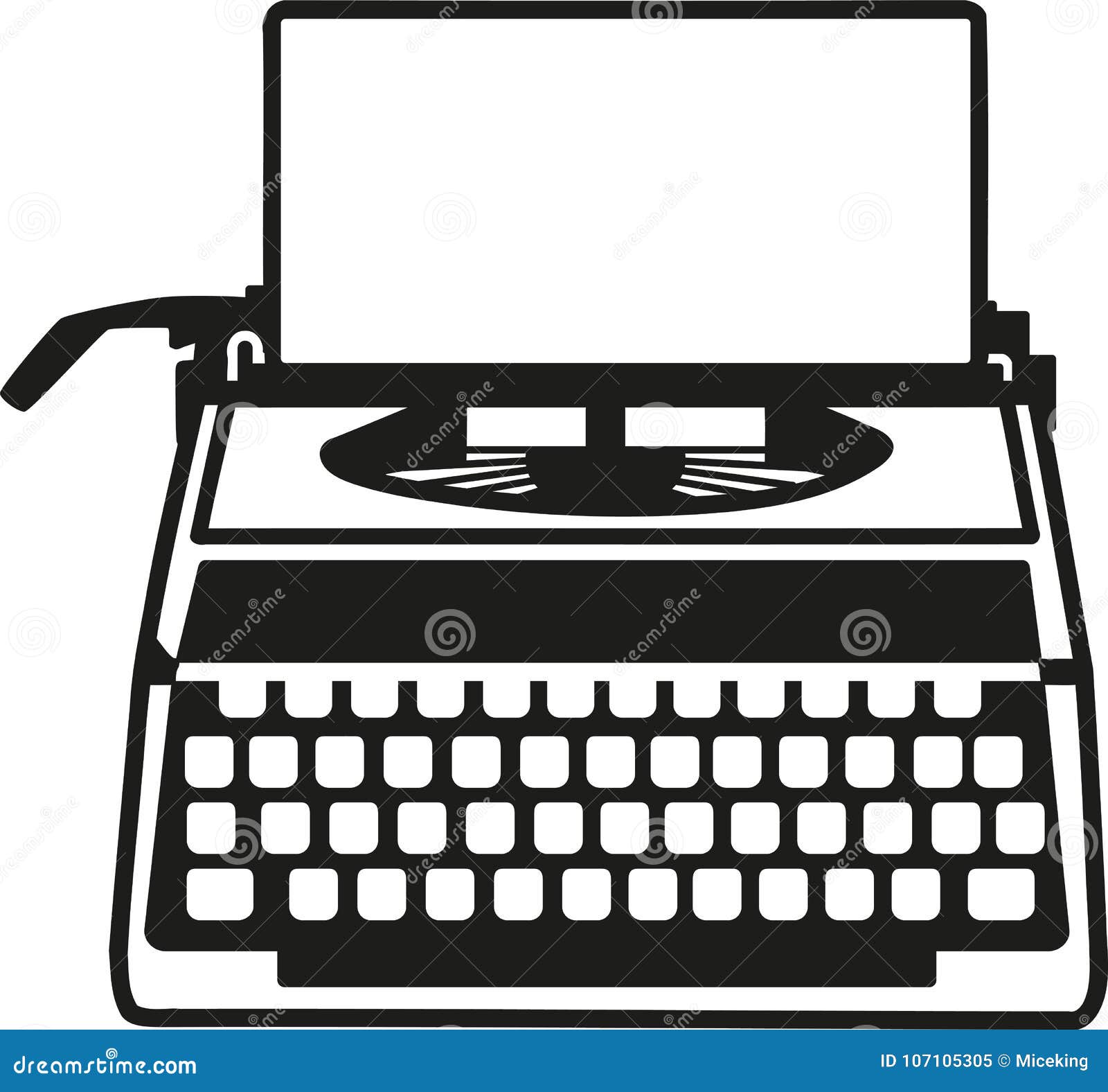Retro typewriter vector stock vector. Illustration of type - 107105305
