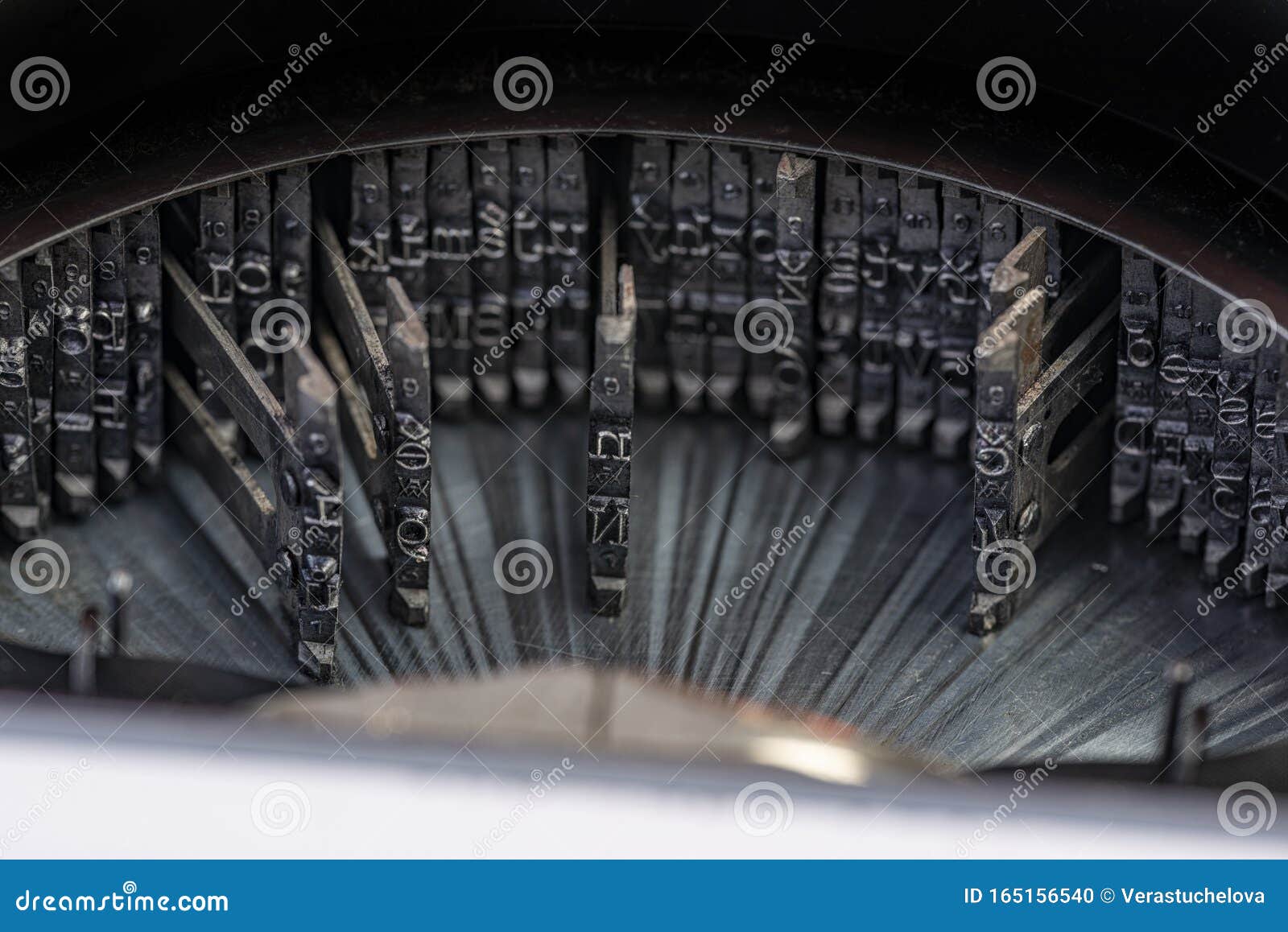 Retro Typing Machine in the Detail - Vintage Typewriter Machine Stock ...