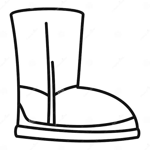 Retro Ugg Boot Icon, Outline Style Stock Vector - Illustration of ...