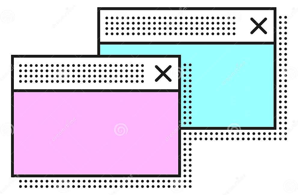 Retro Ui Interface Icon. Vintage Window Frames Stock Vector ...