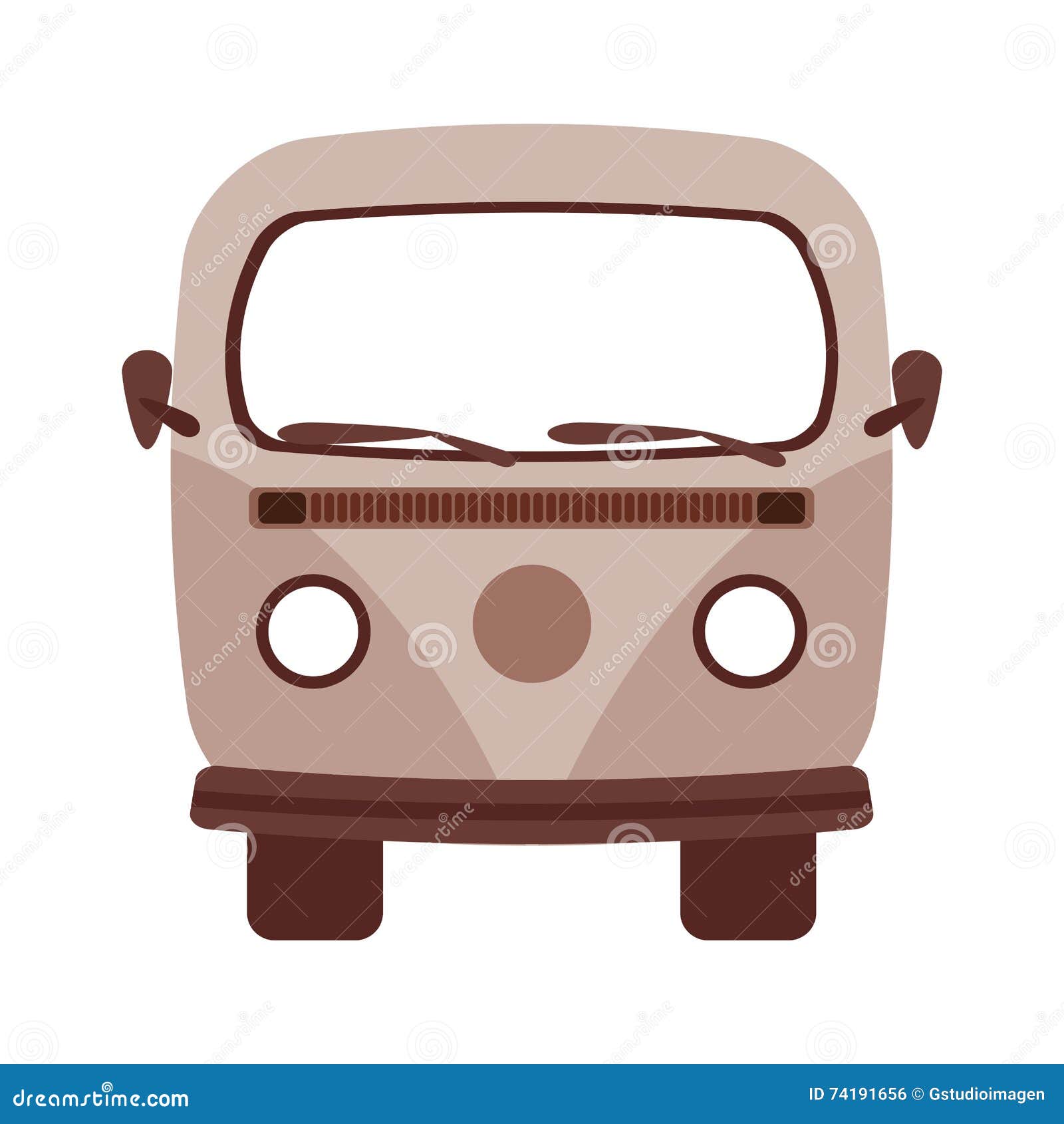 Retro Van Isolated Icon Design Stock Illustration - Illustration of ...