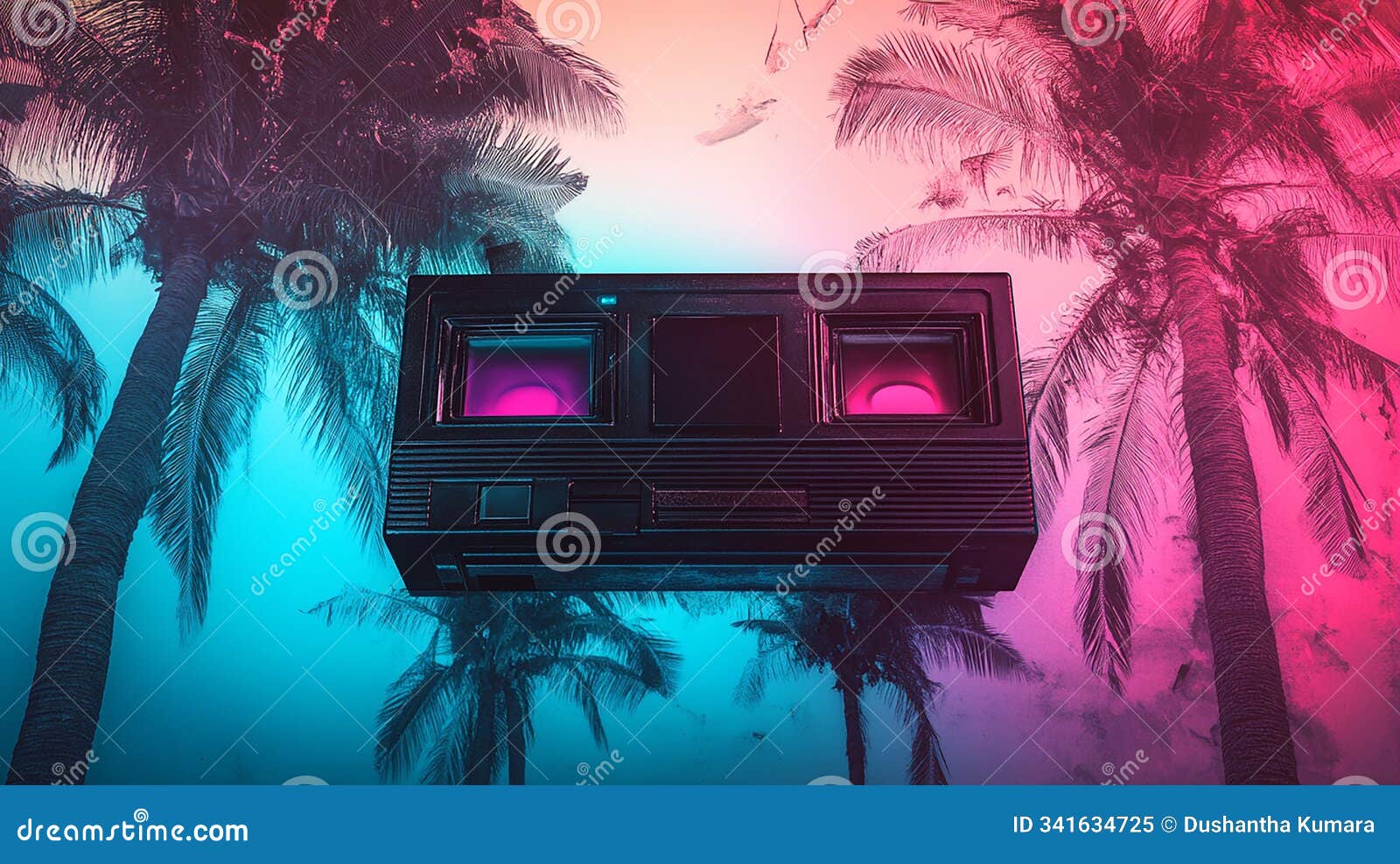 A Retro Vaporwave Aesthetic: Gradient Colors and Futuristic Elements ...