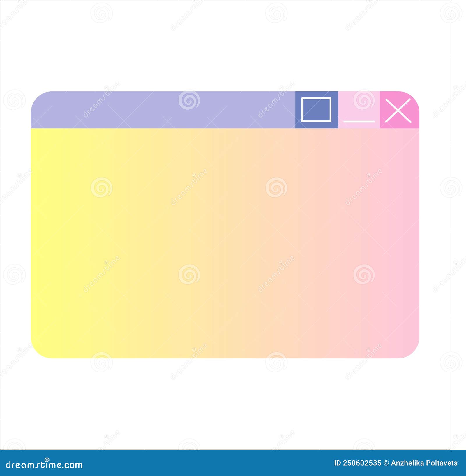 Retro Vaporwave Window Browser Isolated Y2k Style. Aesthetic Pop Flat ...