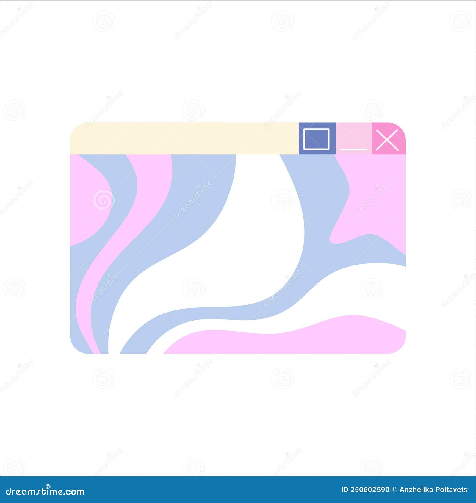 Retro Vaporwave Window Browser Isolated Y2k Style. Aesthetic Pop Flat ...