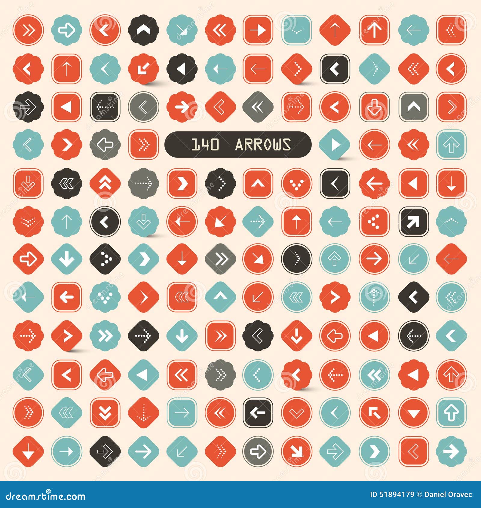 Retro Vector Arrows Set stock vector. Illustration of download - 51894179