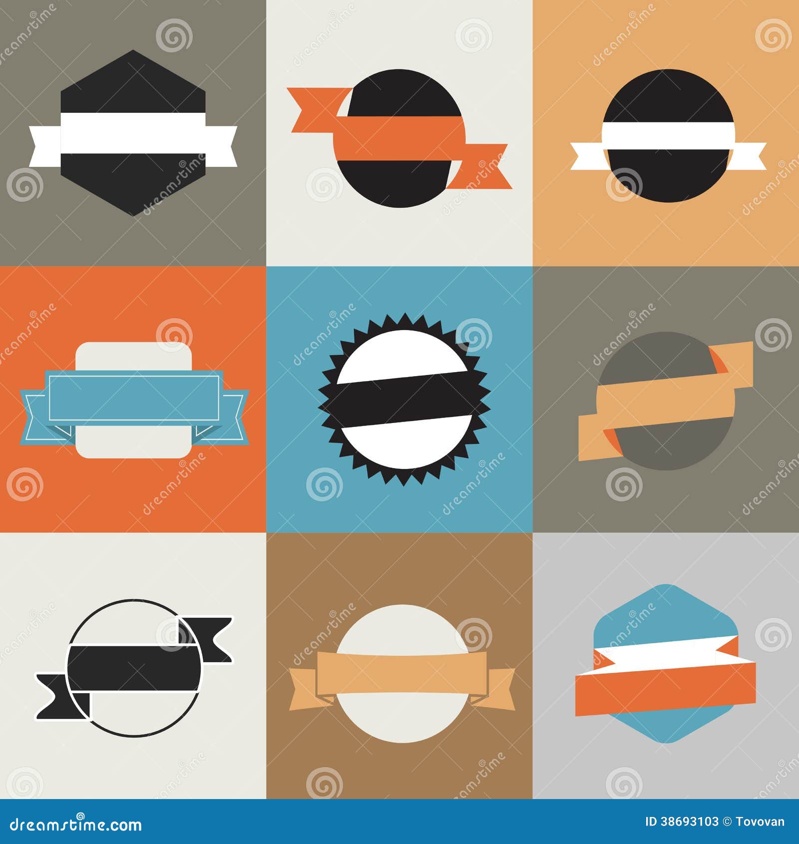 Retro vector banners stock illustration. Illustration of paper - 38693103