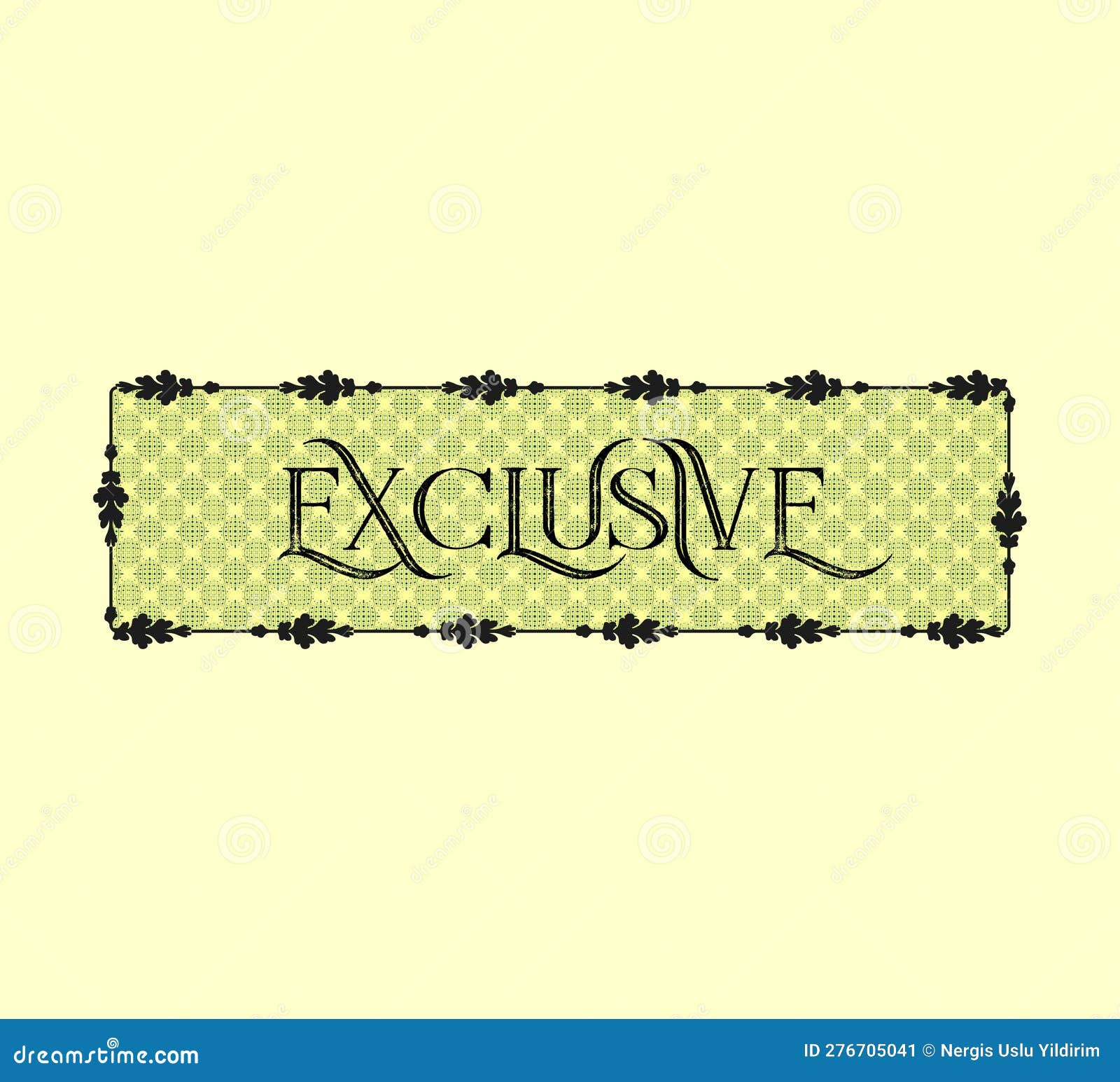 Retro Vector Design with the Word Exclusive Stock Vector - Illustration ...