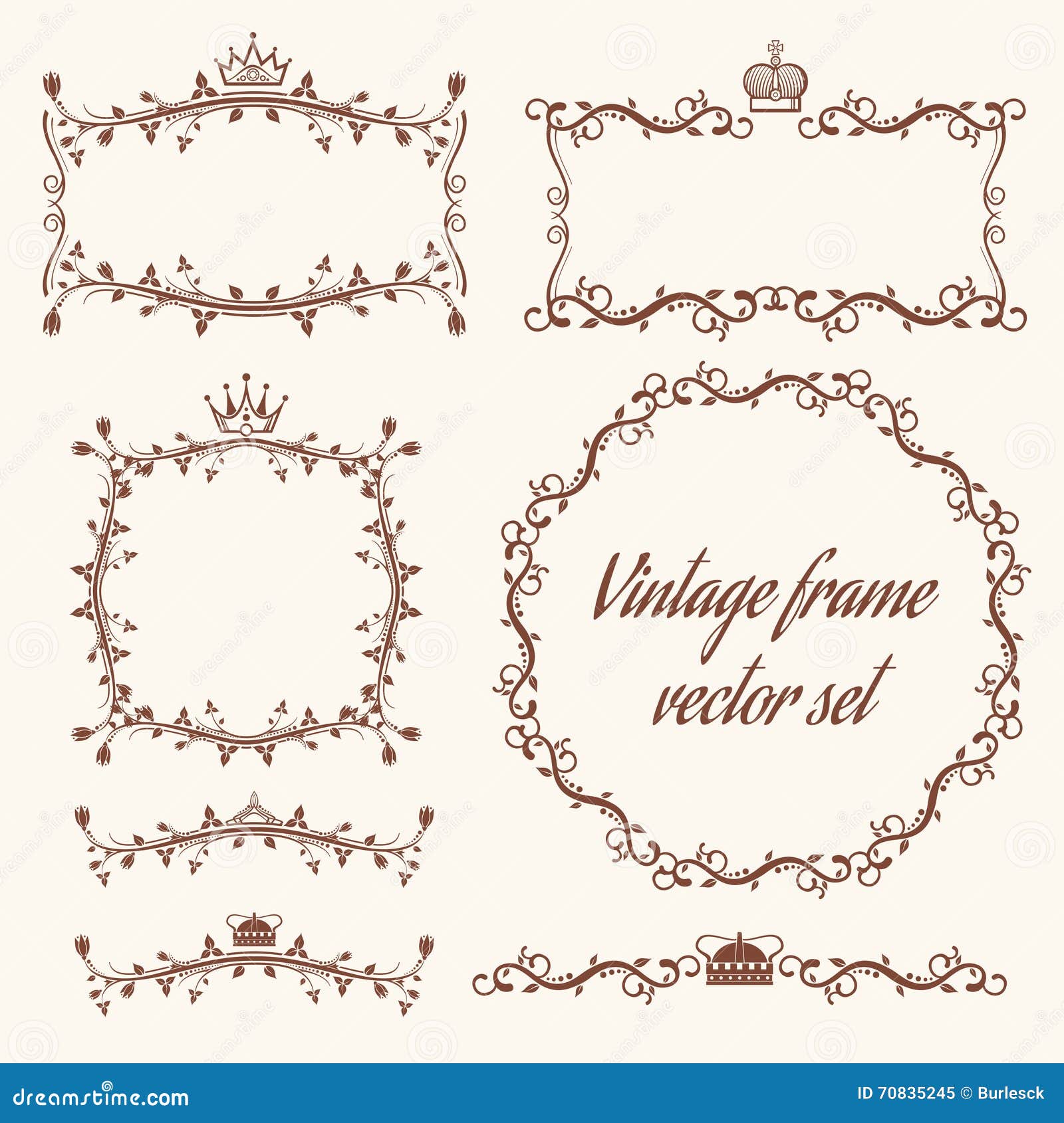 Retro Vector Frames and Headers Stock Vector - Illustration of border ...